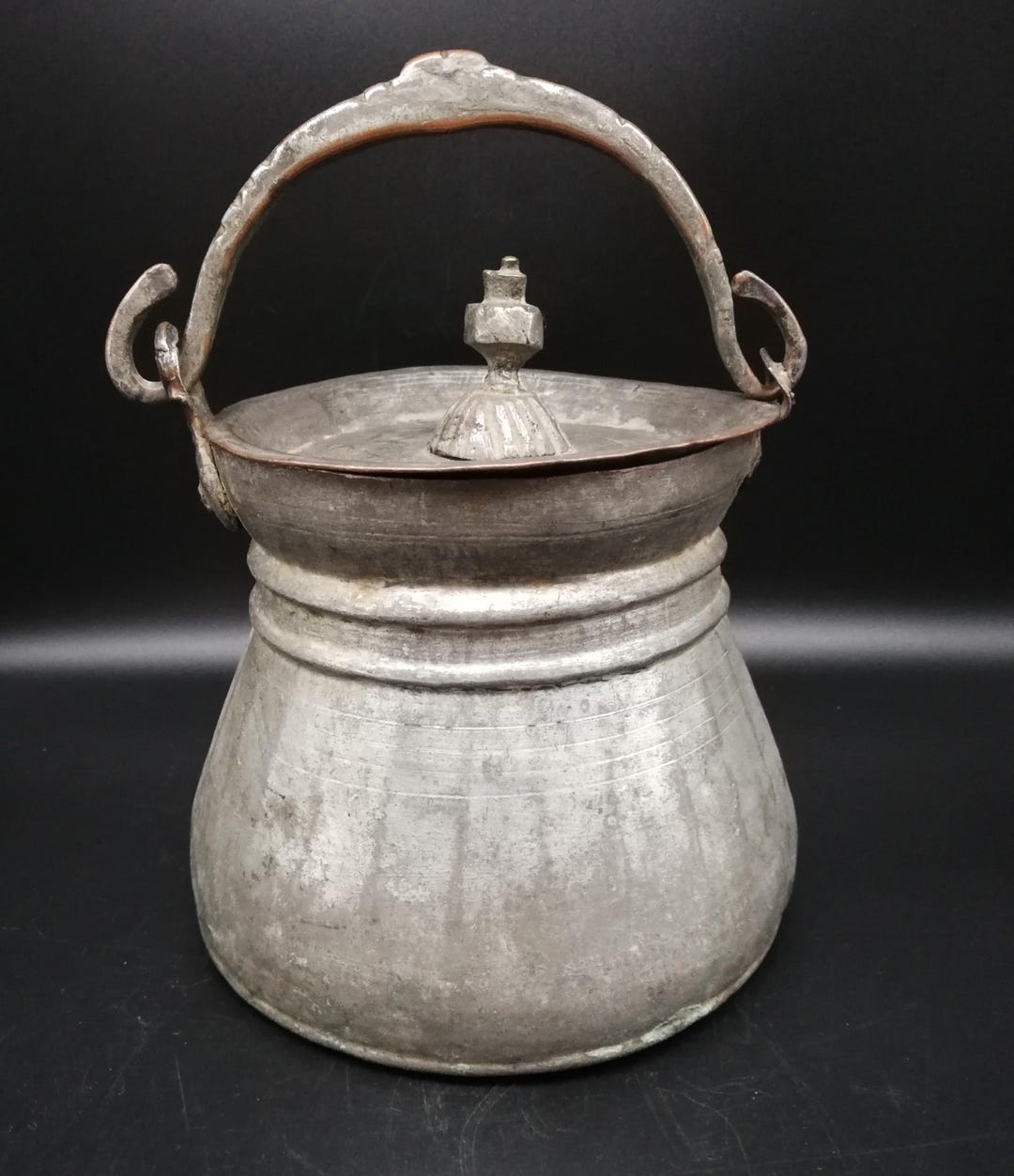 1900's Ottoman Turkish Antique Copper Bucket With Bronze Handle and Lid ...
