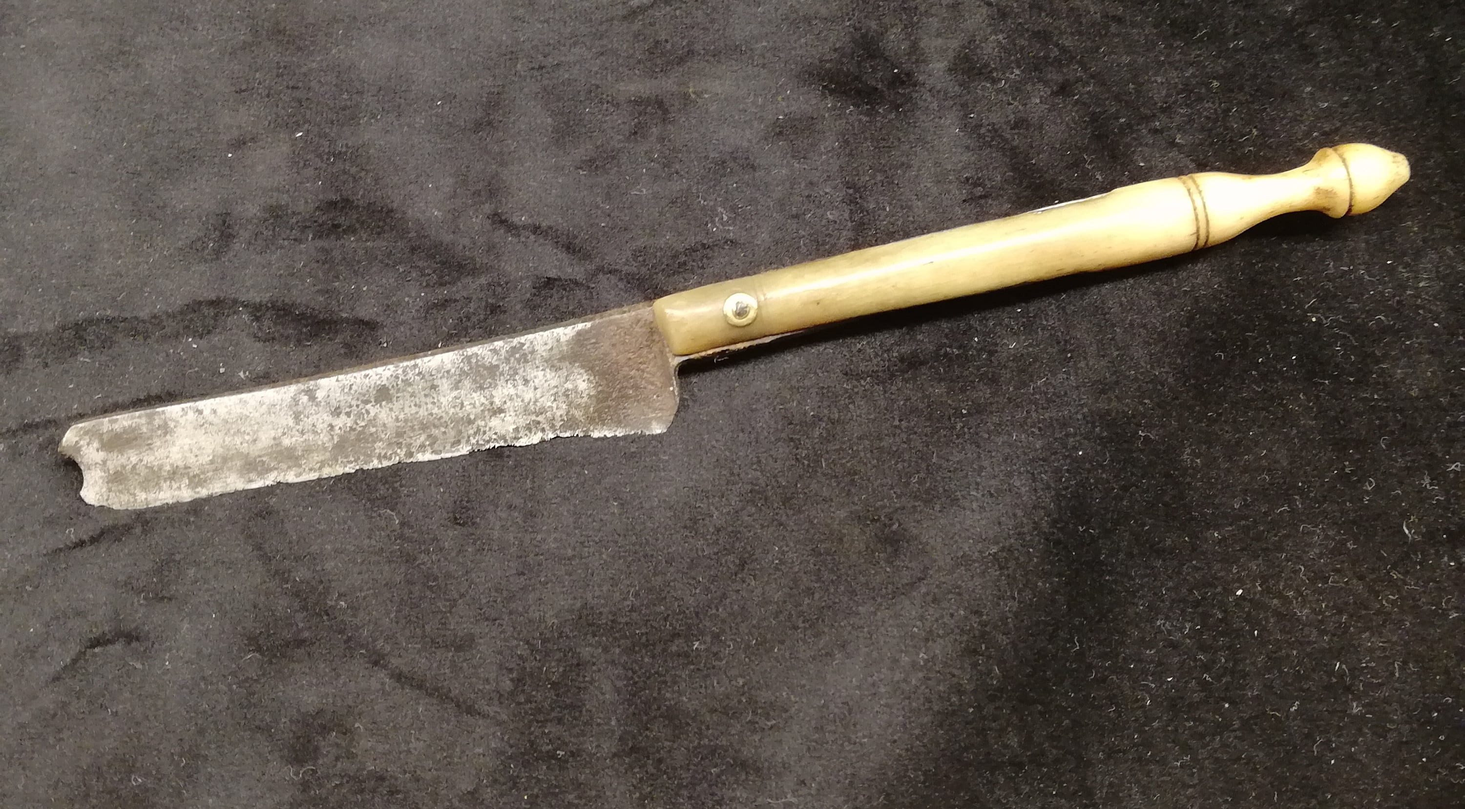 Ottoman Turkish Antique Straight Razor W/ Bone Handle Hairdresser ...