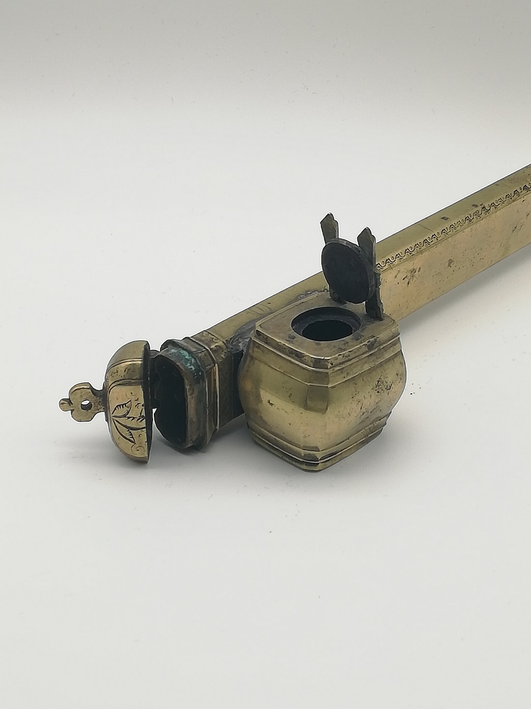 Divit Qalamdan Calligraphy Tool - Ottoman Turkish Antique Brass Inkwell ...