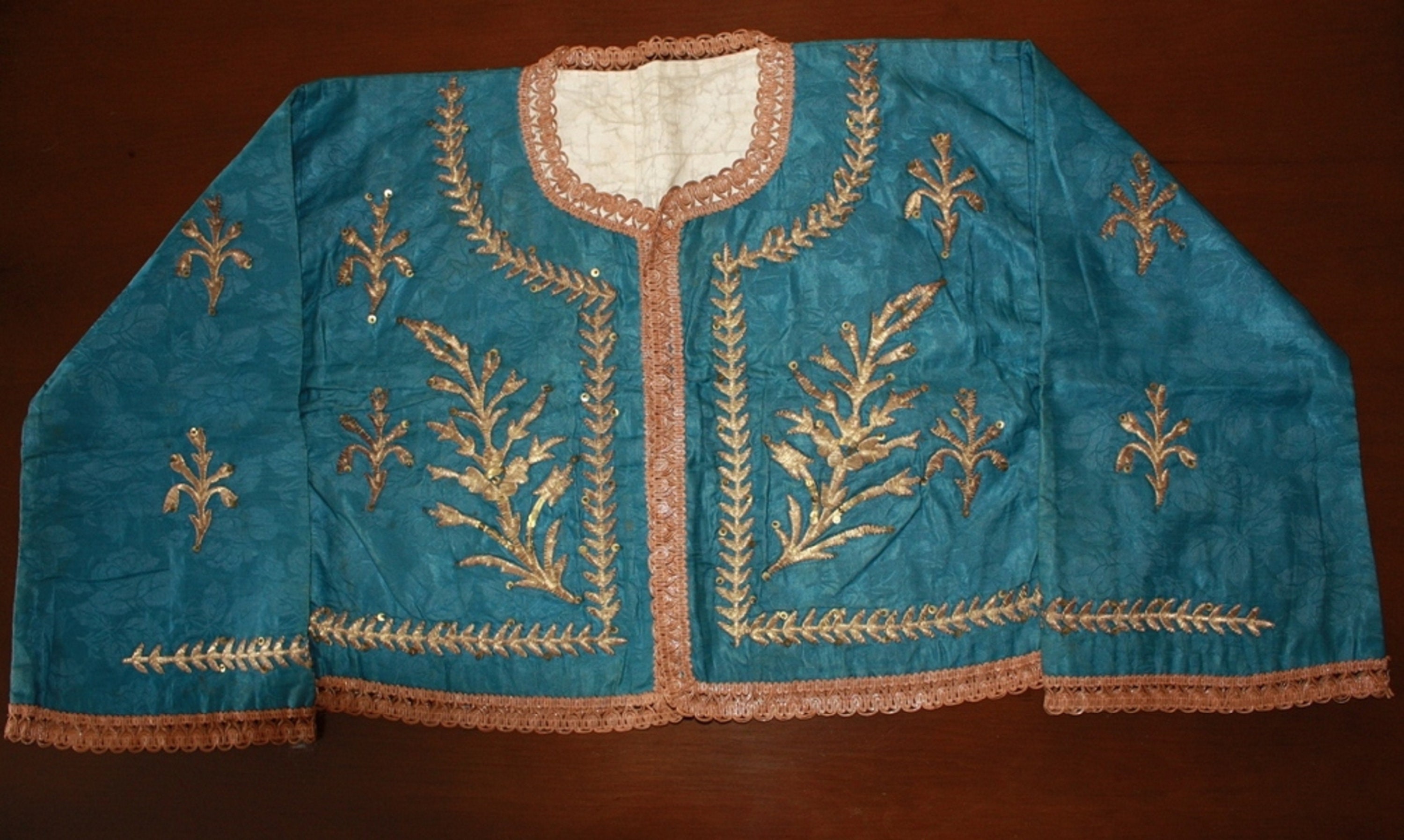 Ottoman Turkish Antique Cepken Ladies' Silk Jacket Embroidered W ...