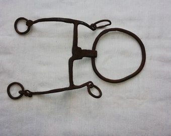 Turkish Old Horse Bit of Hand-forged Iron W/ Leather Covered Biteplate ...