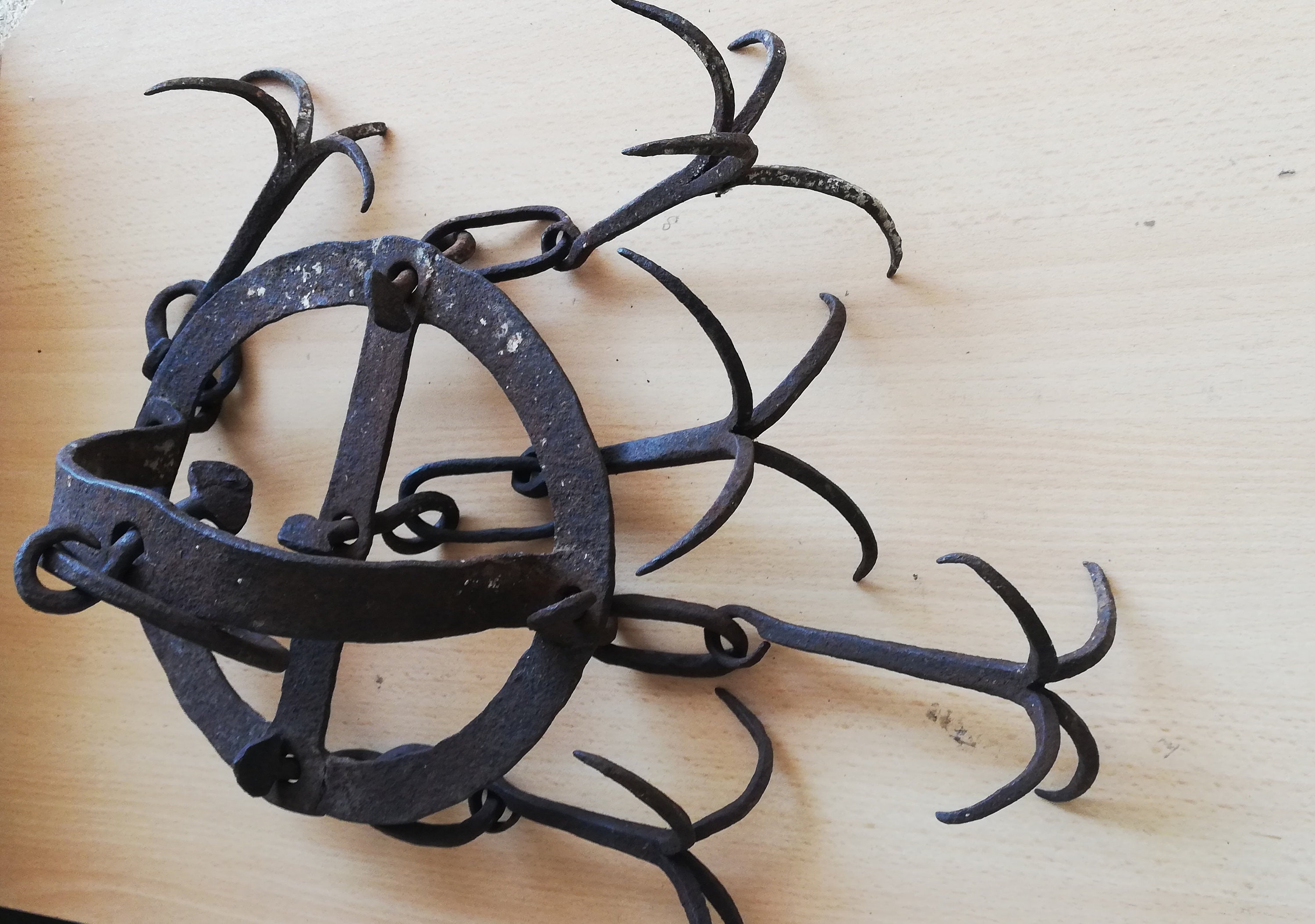 Ottoman Turkish Primitive Forged Iron Well Hook Mass of 5 Hooks Hanging ...