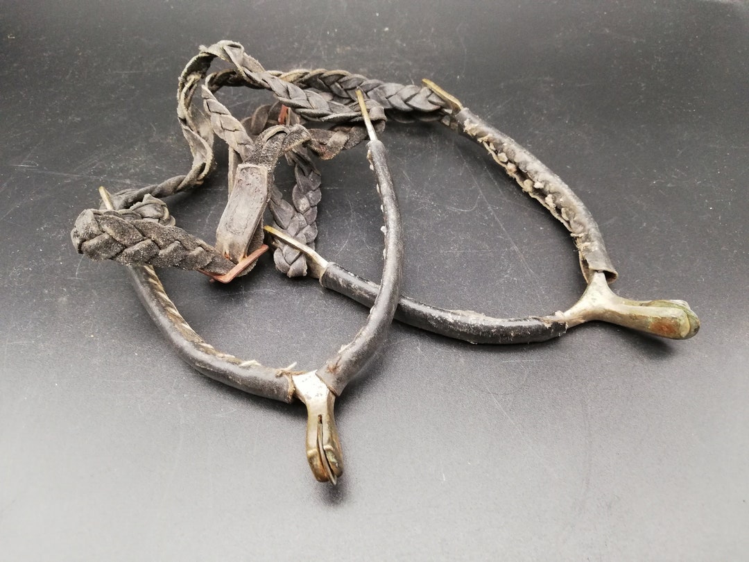 Mid Century, Turkish Army Cavalry Spurs W/ Entwisted Leather Bands ...