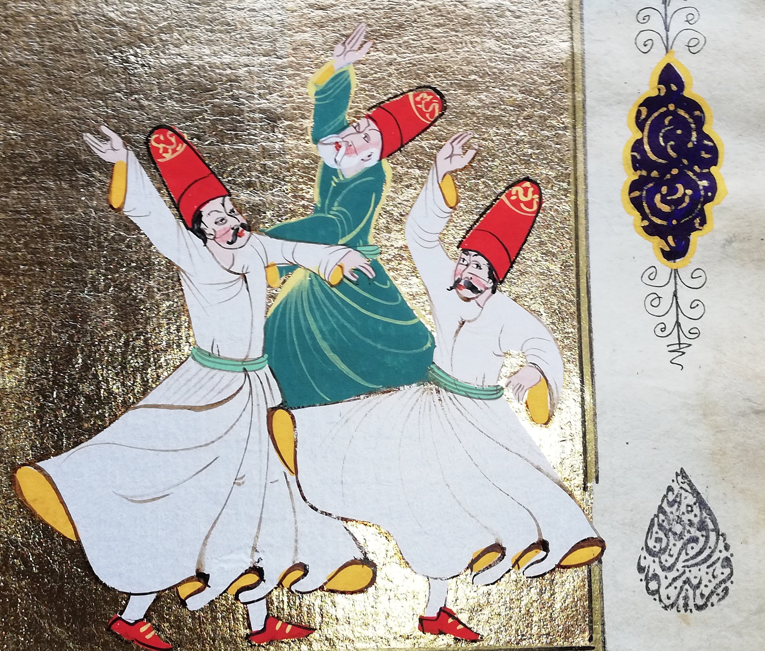 Ottoman Turkish Miniature Art Whirling Dervishes' Sema Rituel ...
