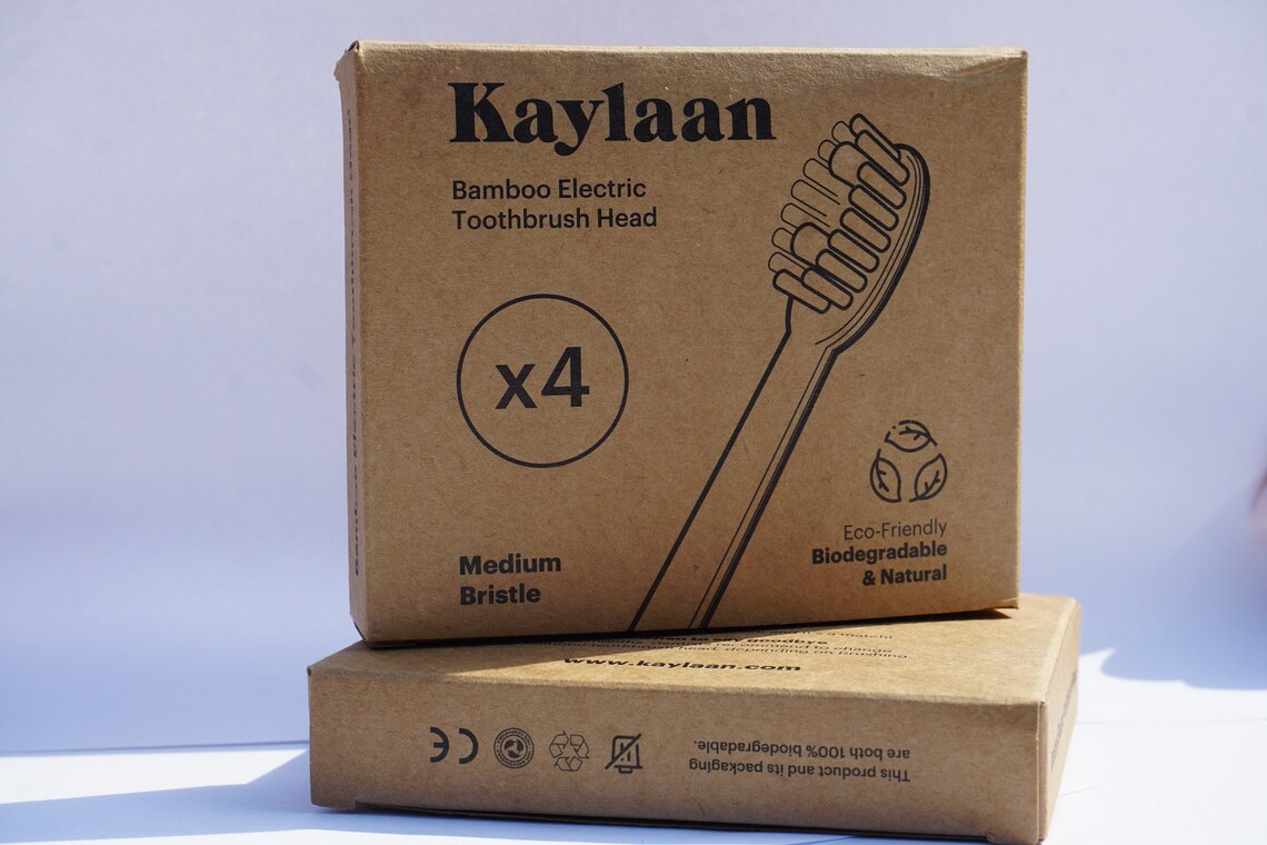 Eco Friendly Bamboo Electric Toothbrush| 4-pack Compostable Toothbrush ...
