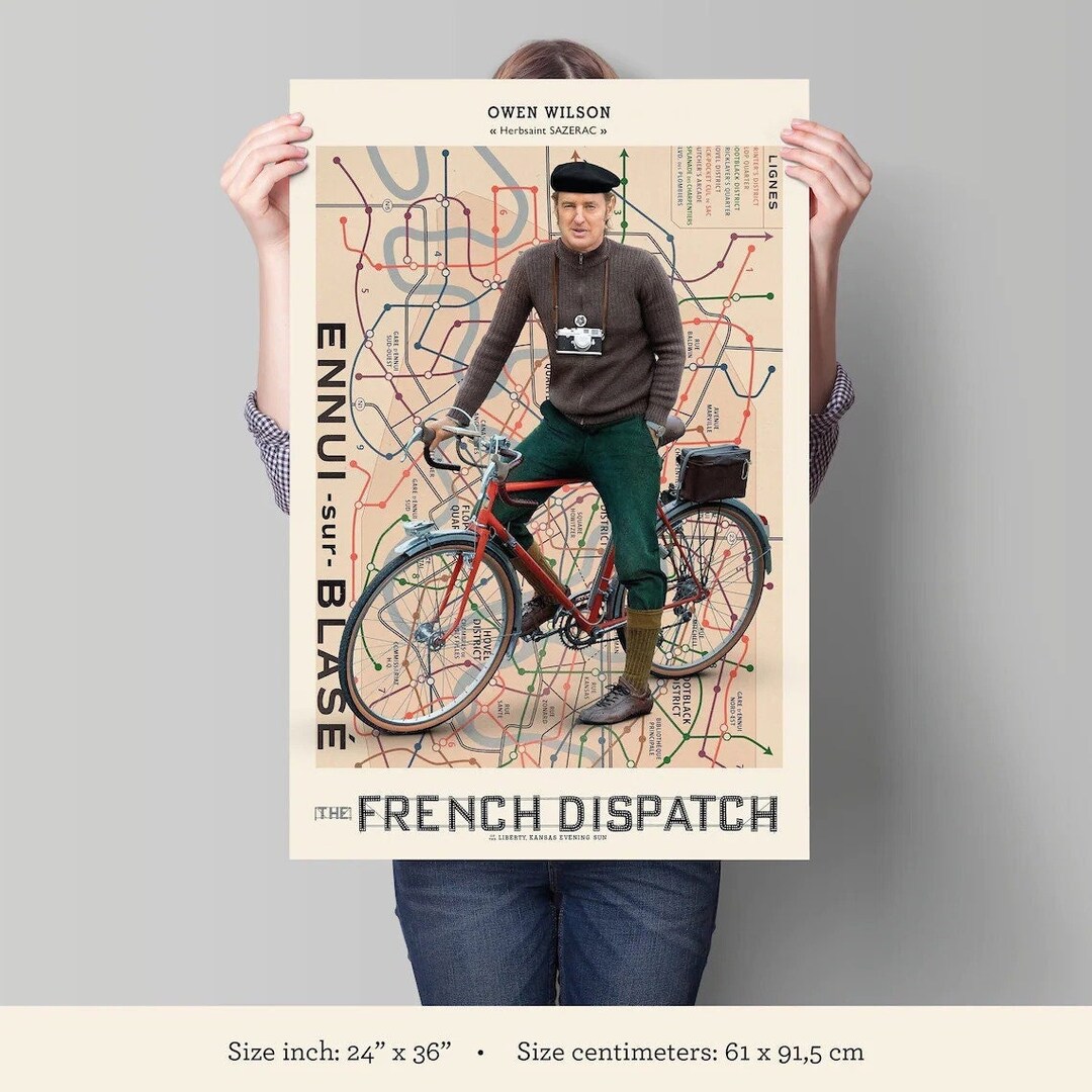 French Dispatch - Character OWEN WILSON - Wes Anderson Movie Poster ...