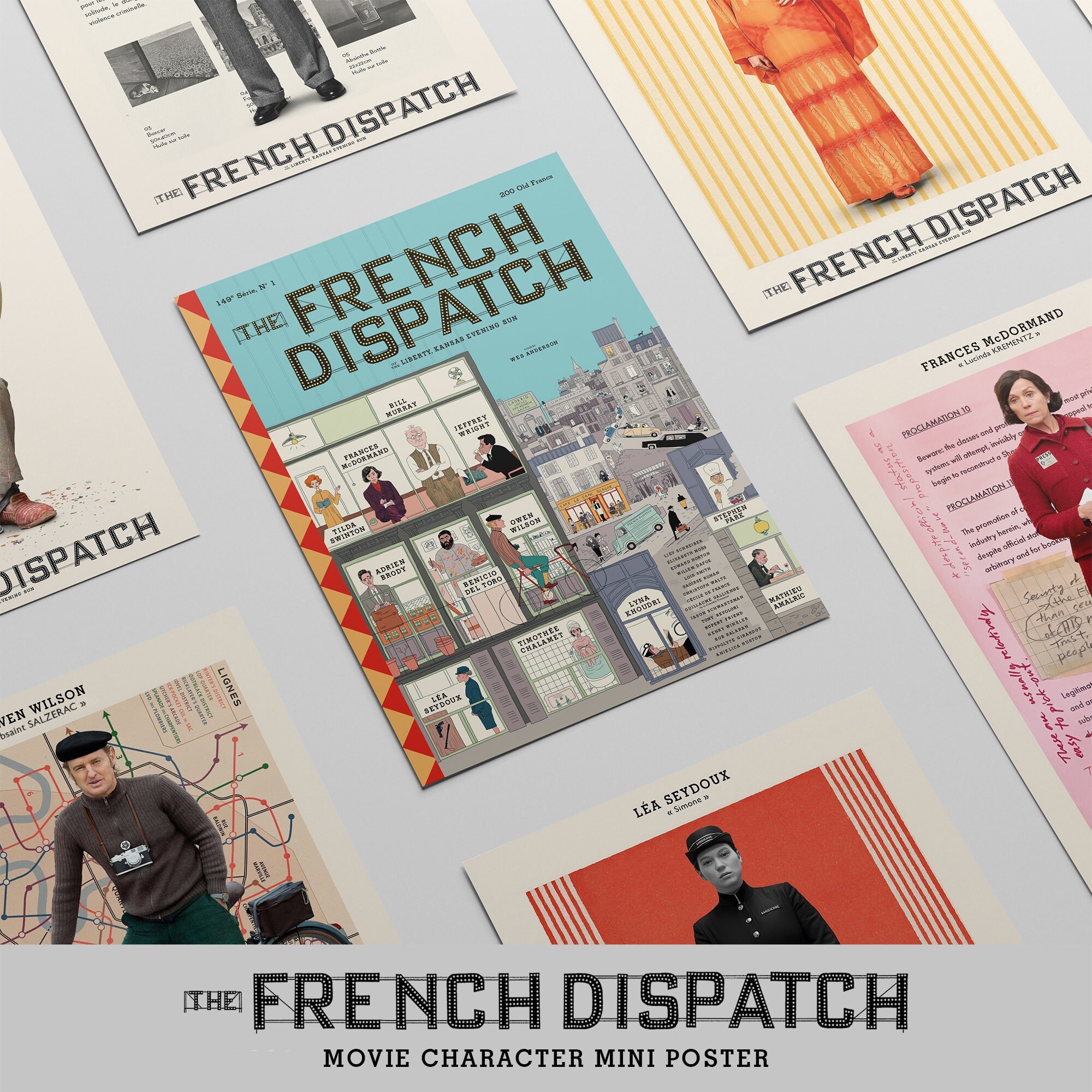 The French Dispatch Character Mini Poster | Etsy
