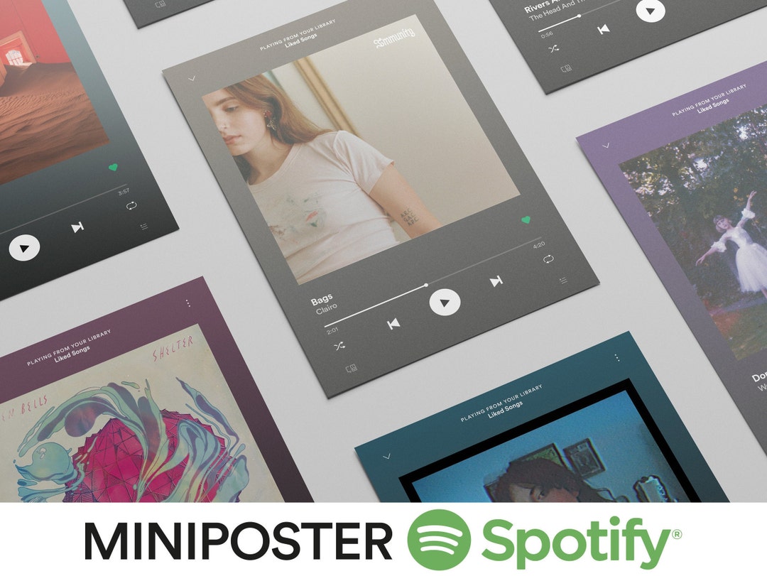 Spotify Mini Poster Custom Dark Gradient Wall Decor Print on Demand - Etsy