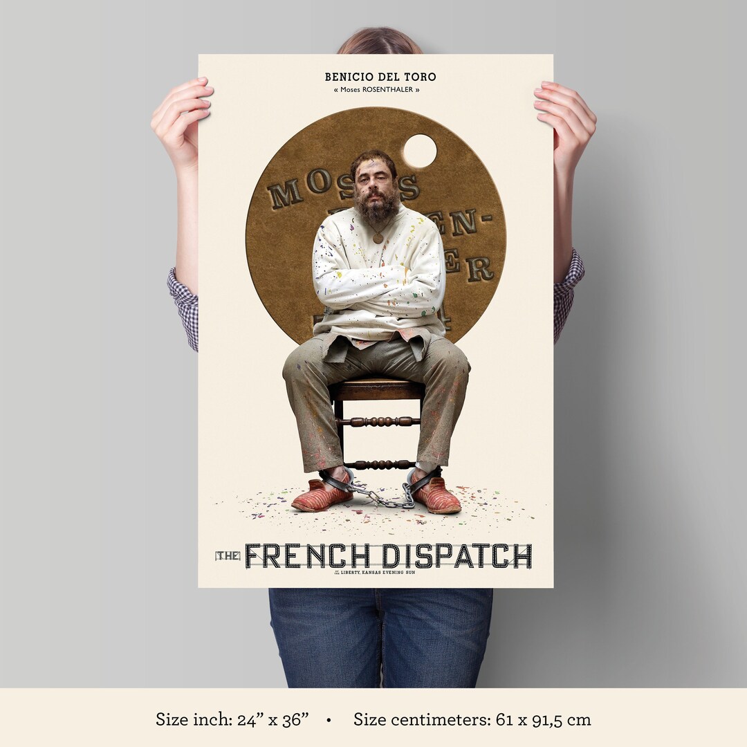 French Dispatch Poster - Character BENICIO DEL TORO Wes Anderson Movie ...