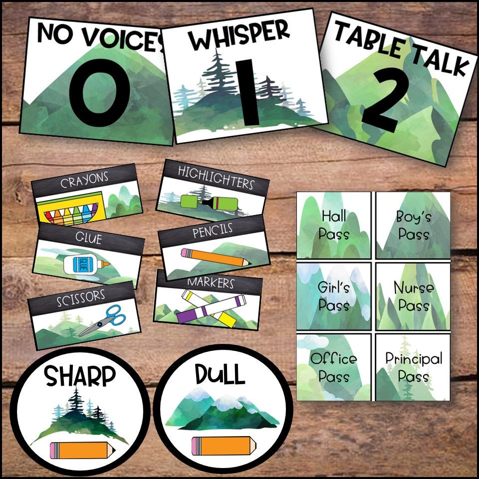 Scandi Mountains Classroom Decor & Management Back to School Bundle - Etsy