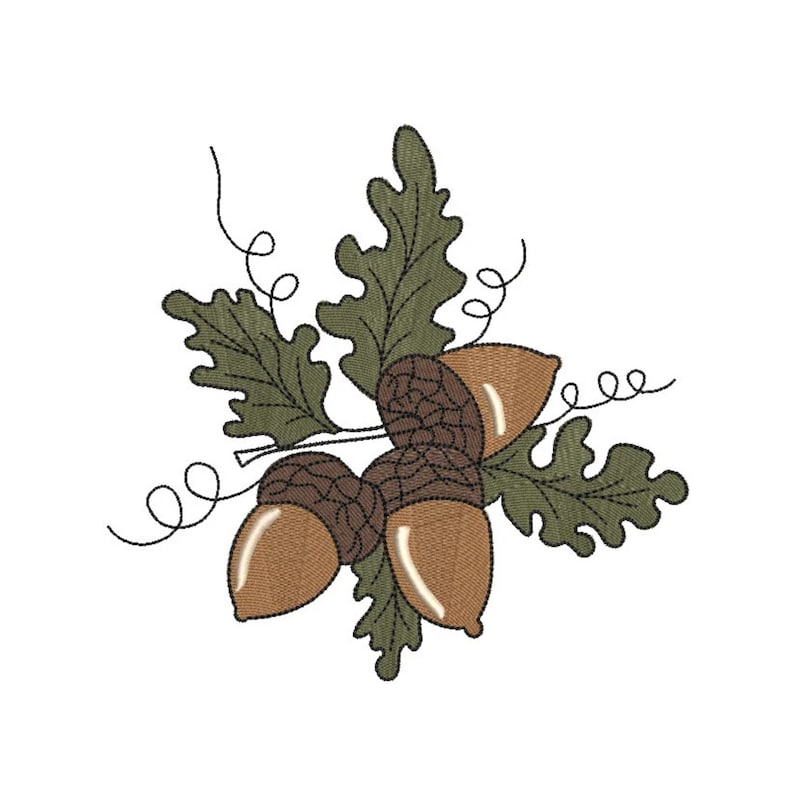 Acorn Embroidery - Etsy