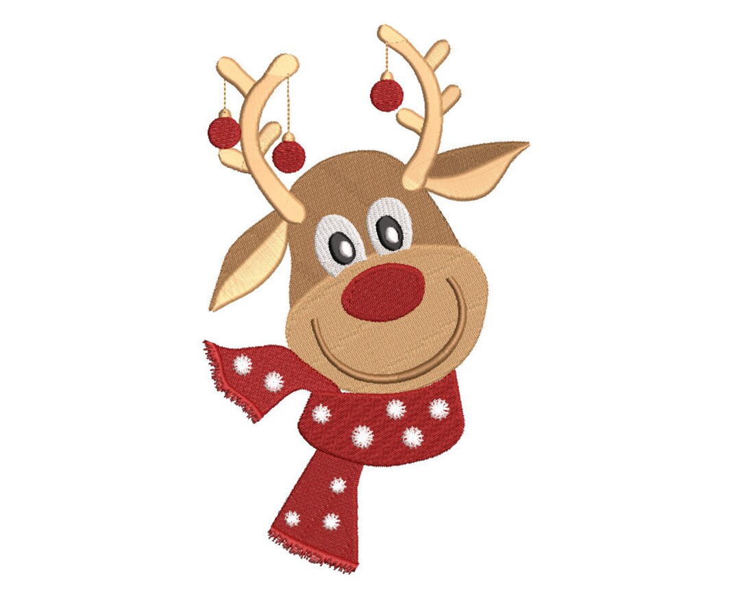 Christmas Reindeer Embroidery Design - Etsy