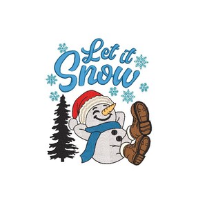 Snowman, Let It Snow, Christmas Embroidery Design - Etsy