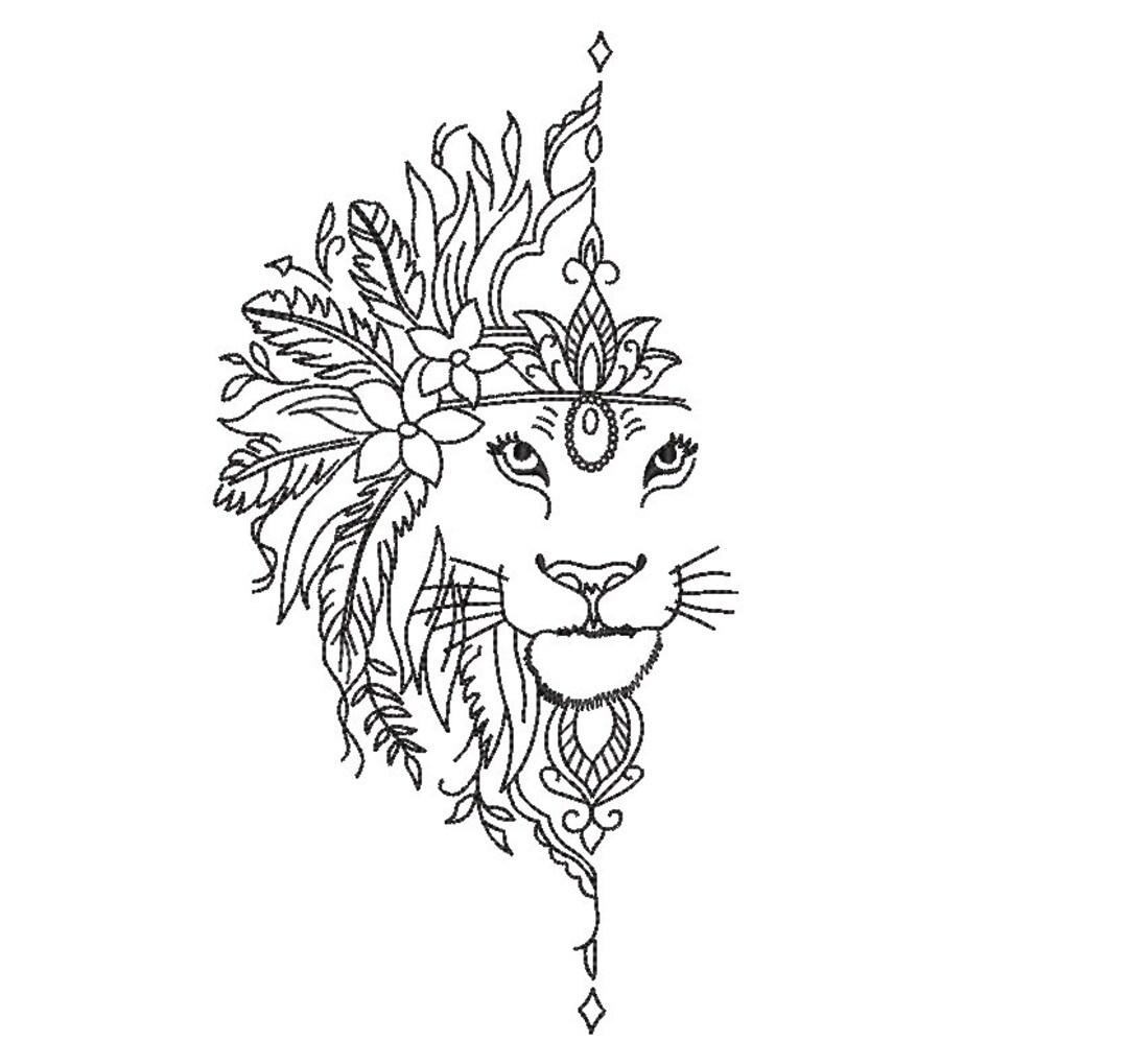 Lion Machine Embroidery Design - Etsy