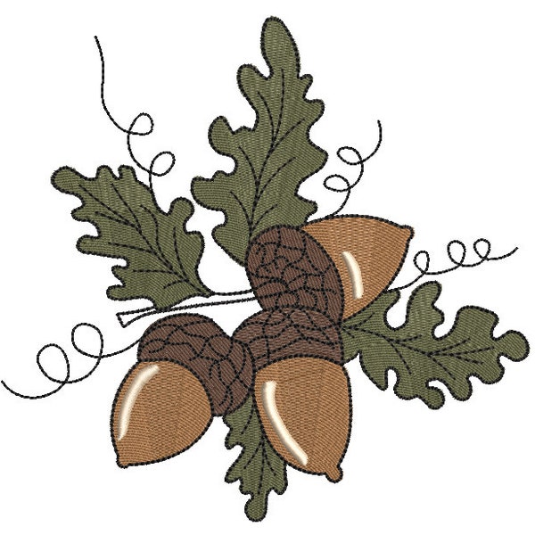 Acorn Embroidery - Etsy