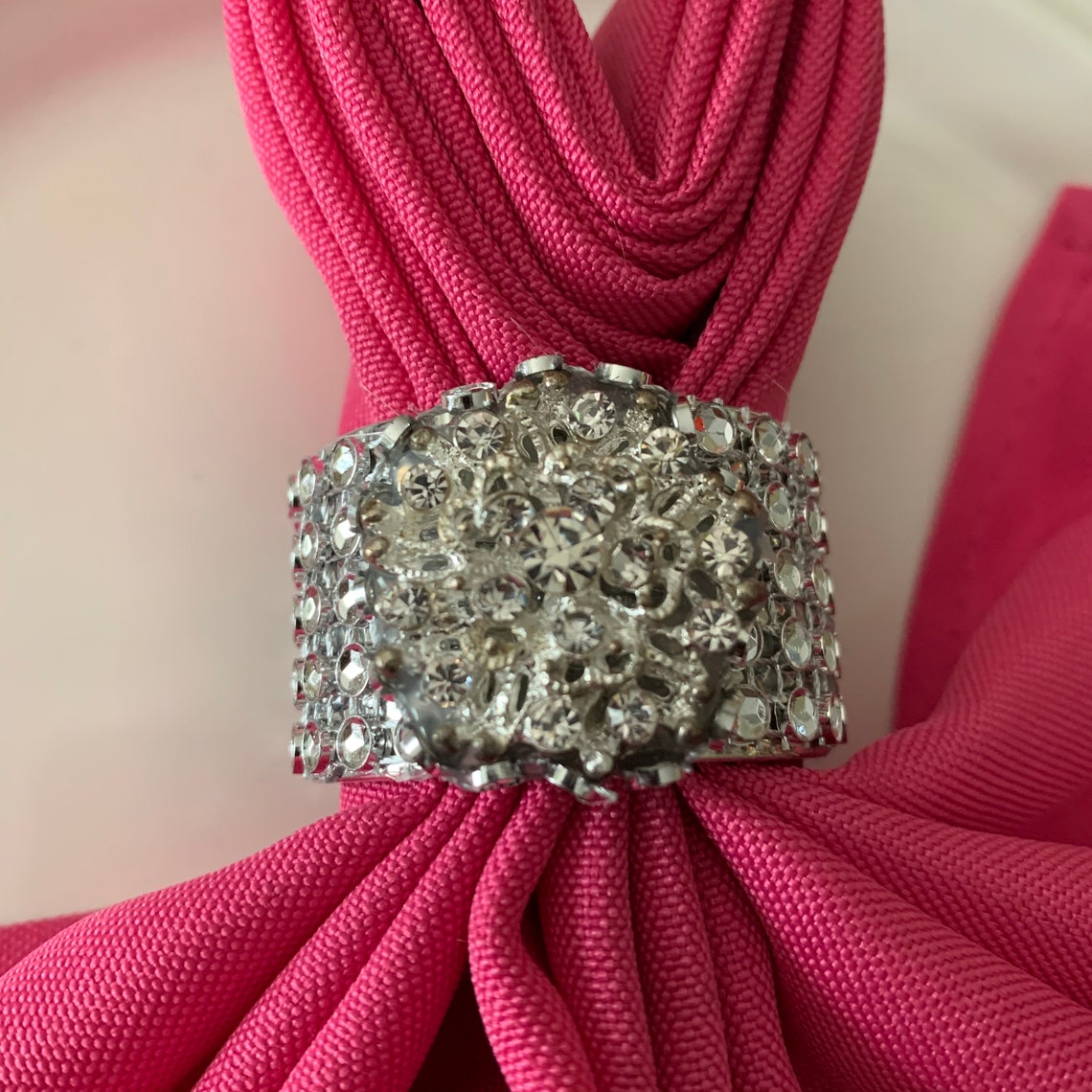 Silver Elegant Napkin Ring - Formal Napkin Rings for Weddings, Parties ...