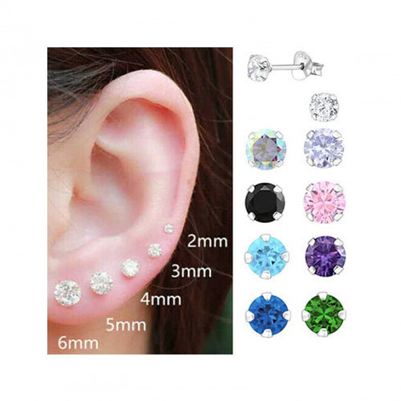 925 Sterling Silver Round Earrings Studs Tiny Small One Pair - Etsy UK