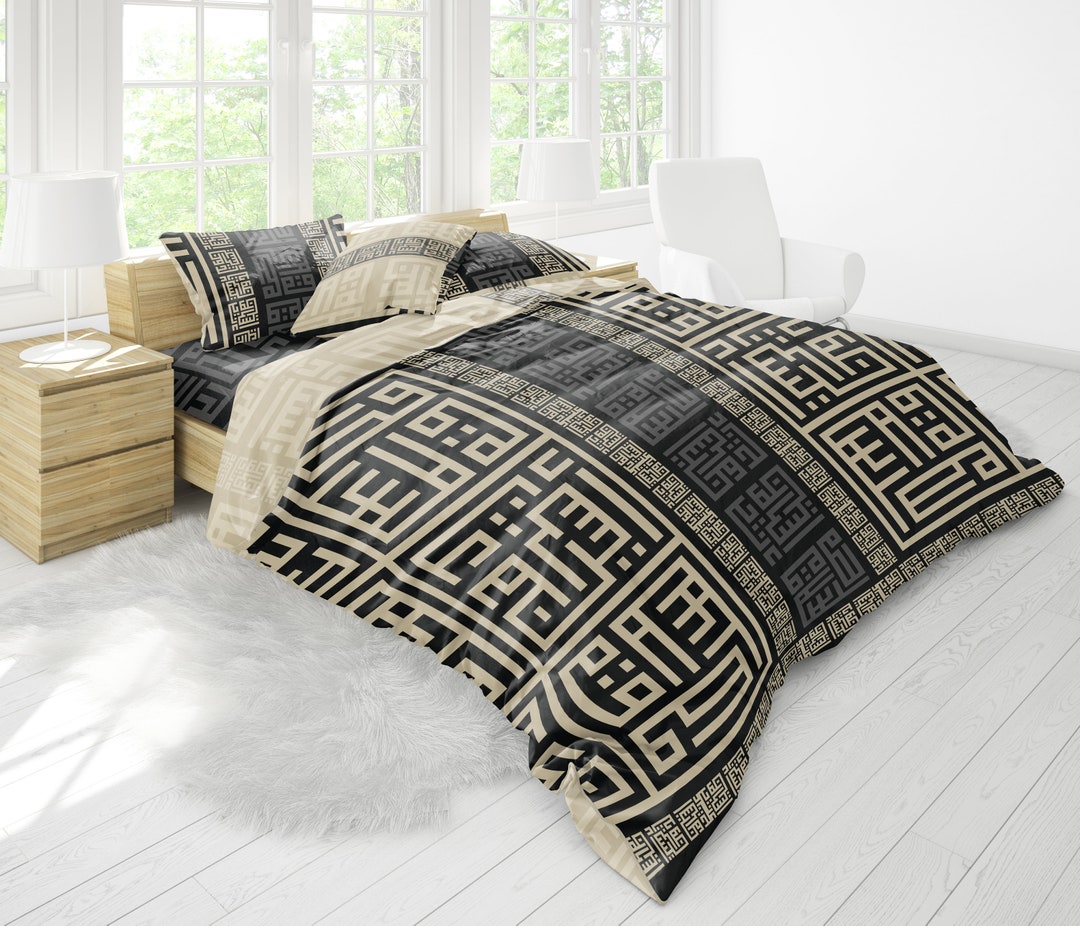 Minimalism Line Design Bedding Set bali Reversible Design Cotton Silk ...