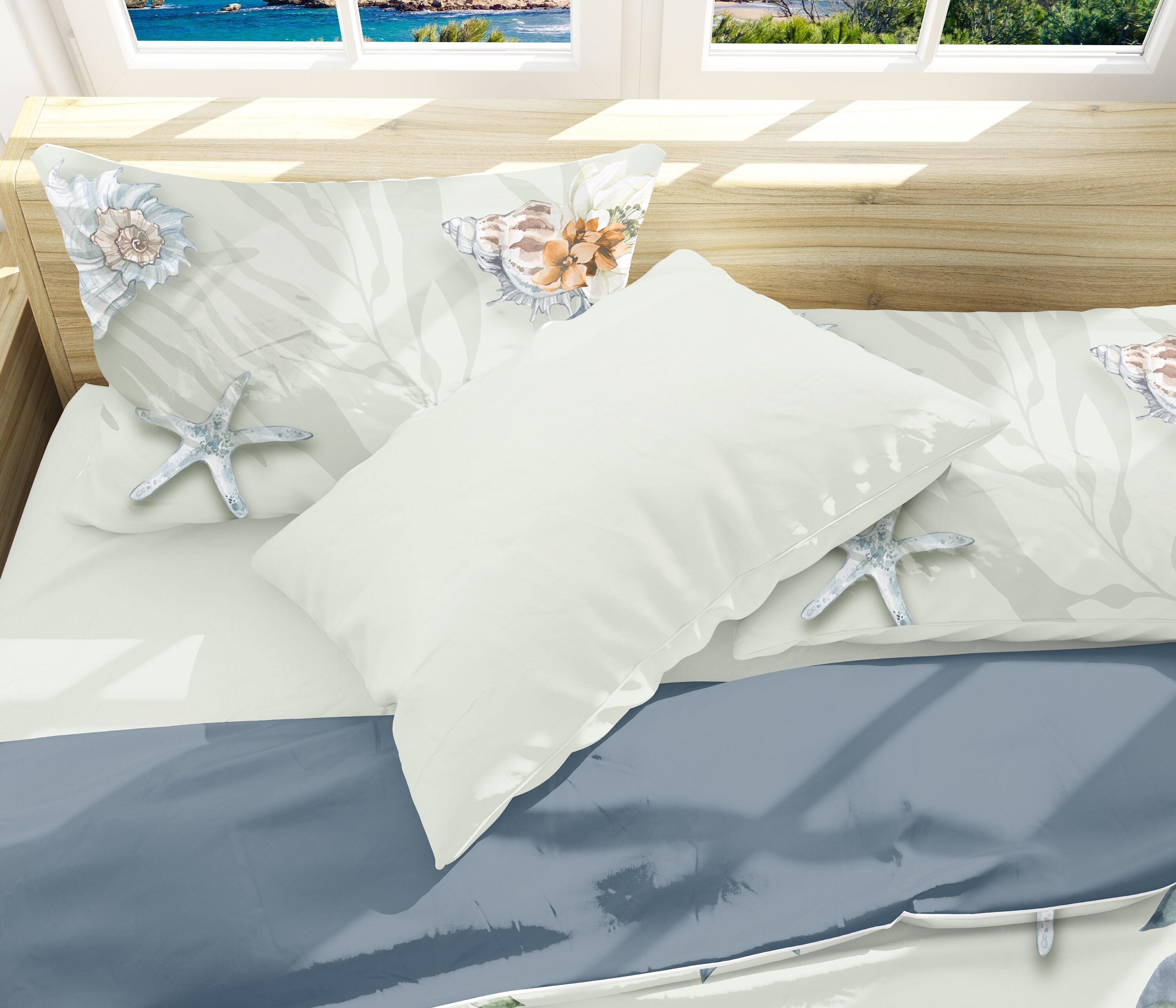 Tropical Coast Style Sea Design Bedding Set Reversible Design ...