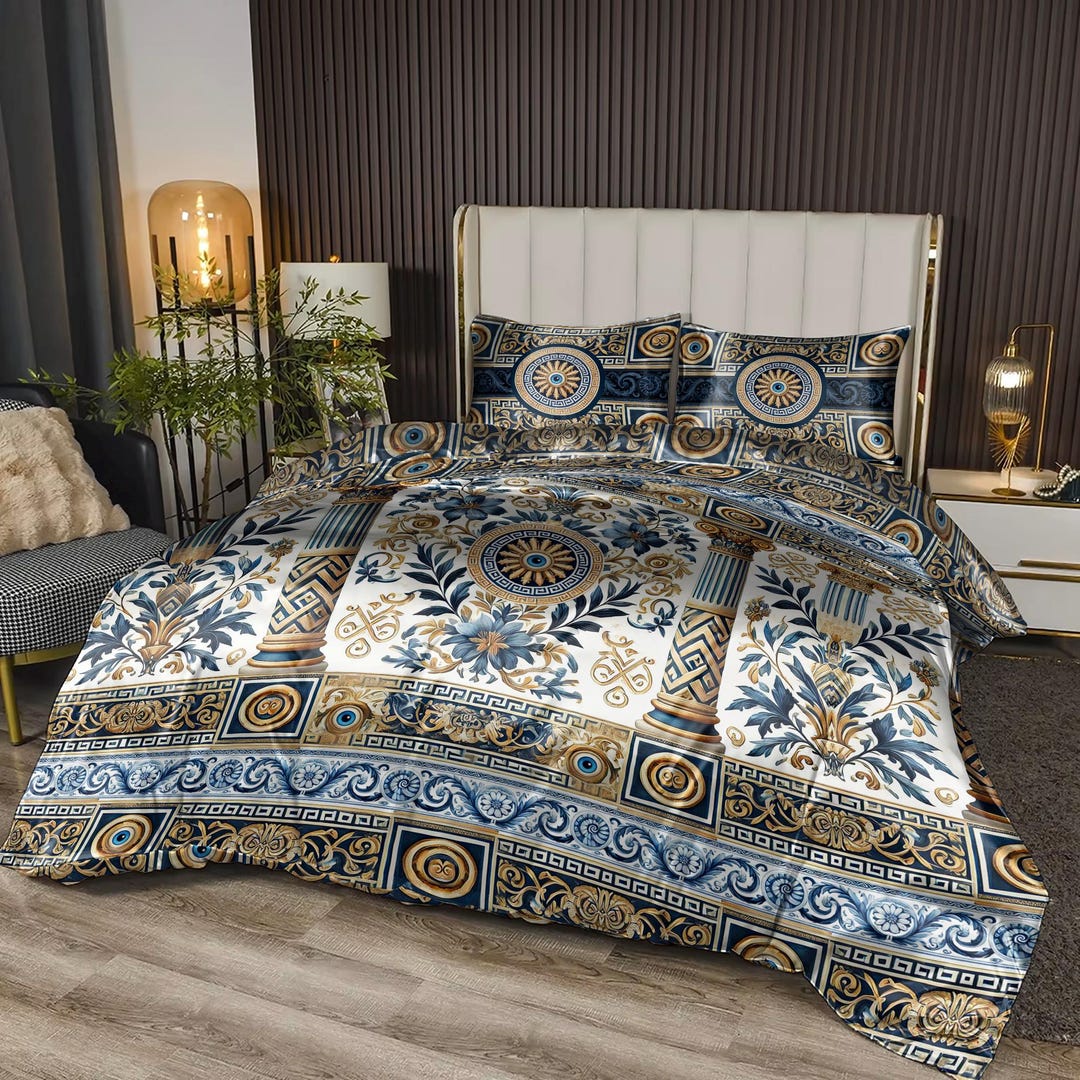 Duvet Cover Set Greek Art Elegance Design Bedding Cover Set 4 Pcs From ...