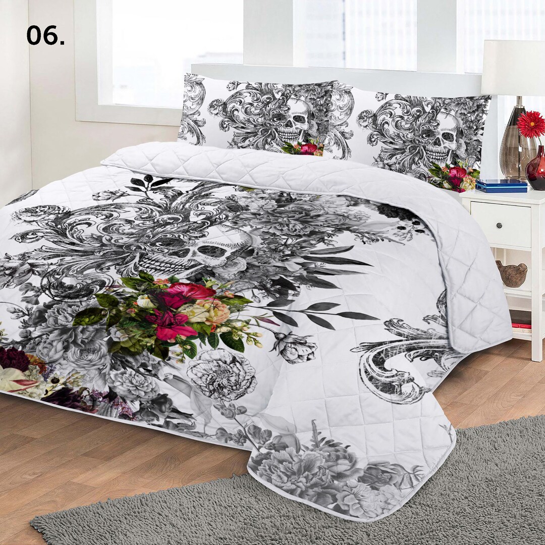 Baroque Skull Gothic Eccentric Personalised Designs Thin Quilt ...