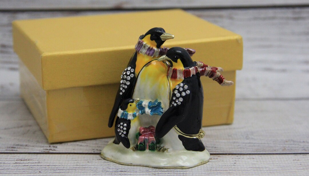Ukrainian Faberge Style Penguins Figurine 2.75 or 7 Cm, Hand Crafted ...