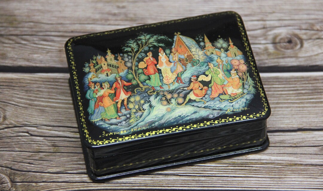 Ukrainian Lacquer Box, Palekh Art Painting School, Fairy Tale, Handmade ...