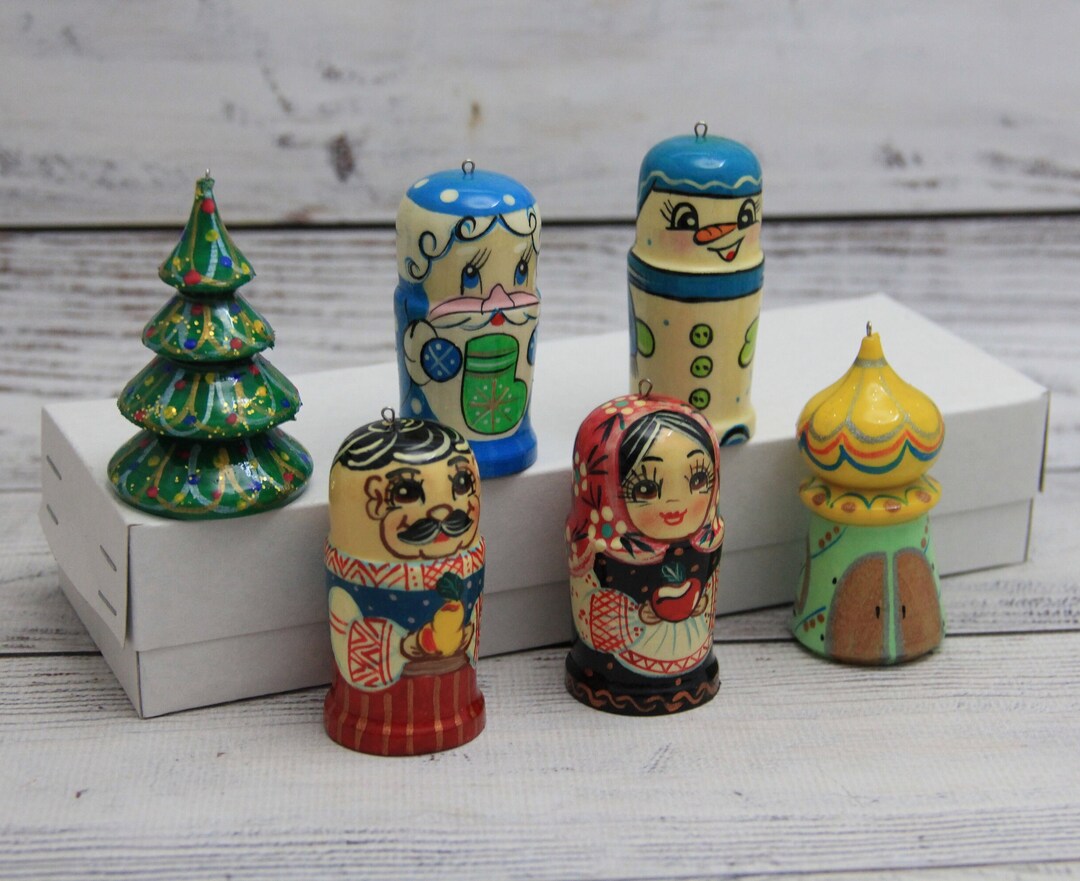 Woodeen Christmas Tree Decorations Hand Painted Home Decor Handmade ...