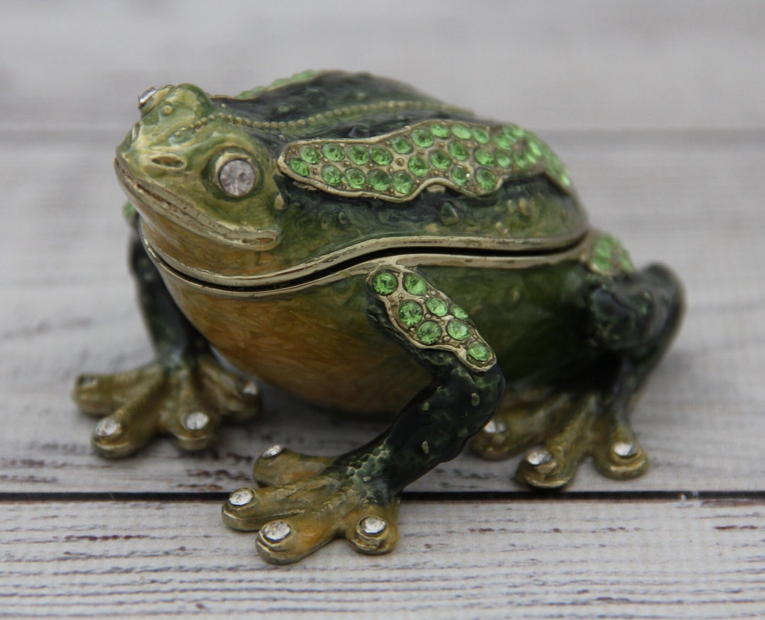 Ukrainian Faberge Style Frog Figurine 1.77 or 4.5 Cm, Hand Crafted With ...