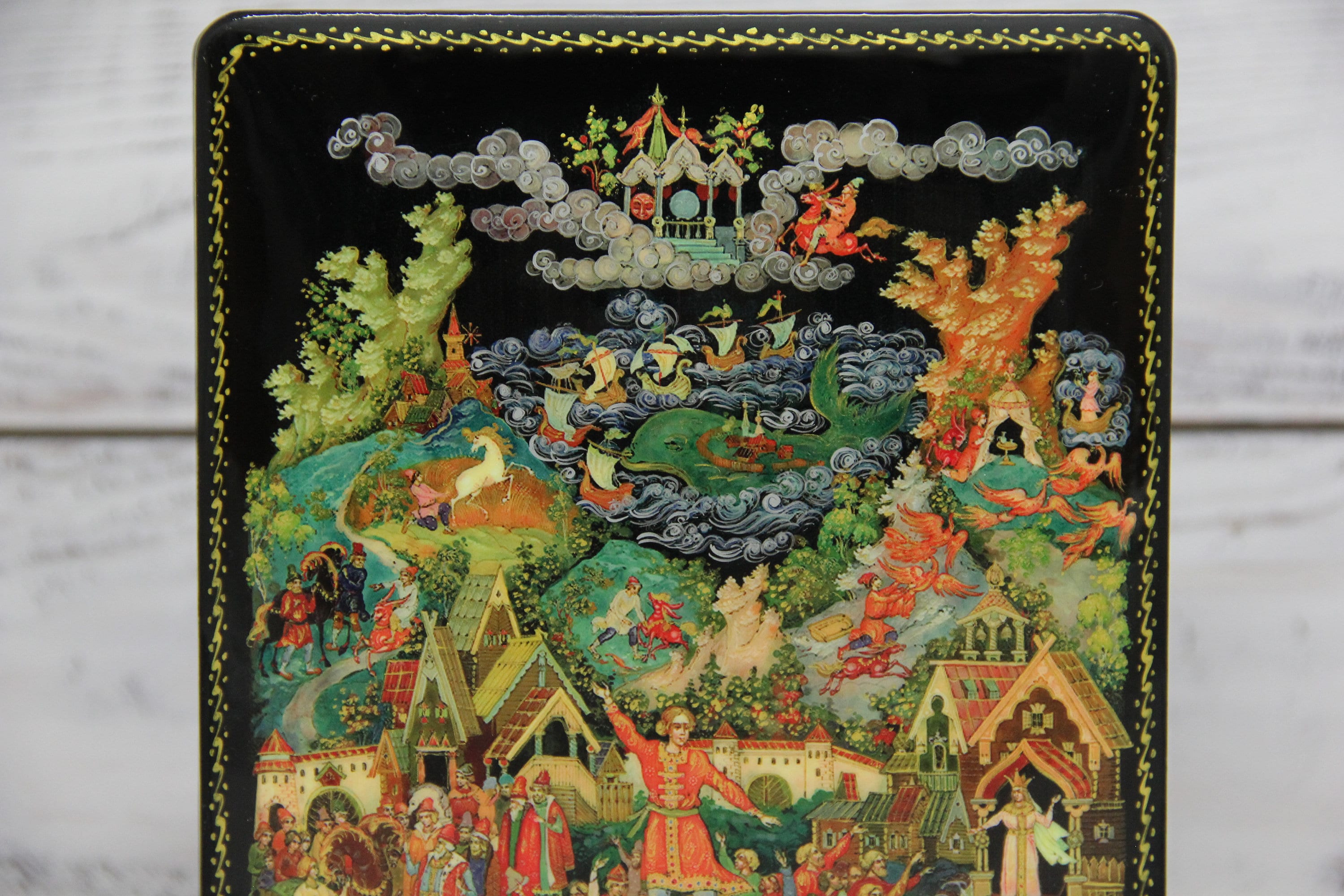 Big Size Ukrainian Lacquer Box Palekh Art Painting School - Etsy