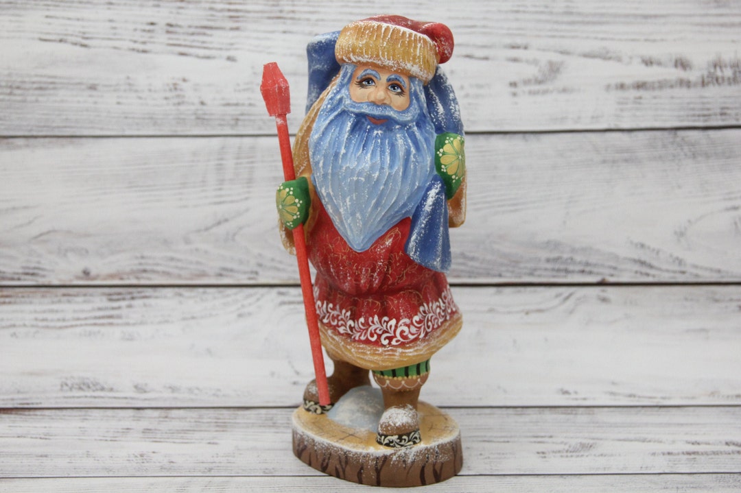 Wooden Hand Carved Santa 9.64" Father Frost Ukrainian Santa Hand ...
