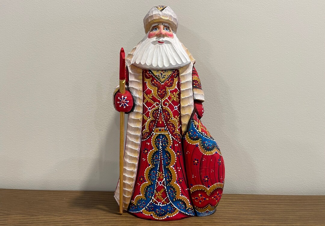 Ukrainian Carved Santa 10.23,father Frost, Wooden Santa Hand Carved ...