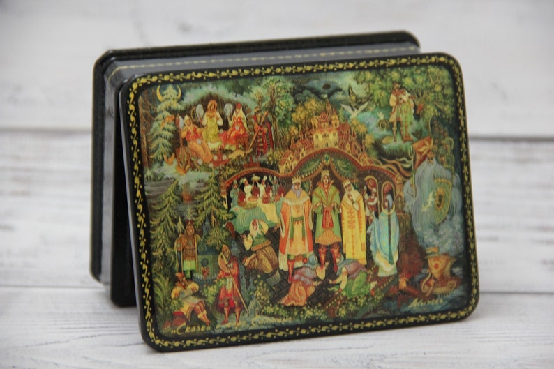 Gift Box Jewelry Box Handmade Home decor Palekh Art Painting School ...