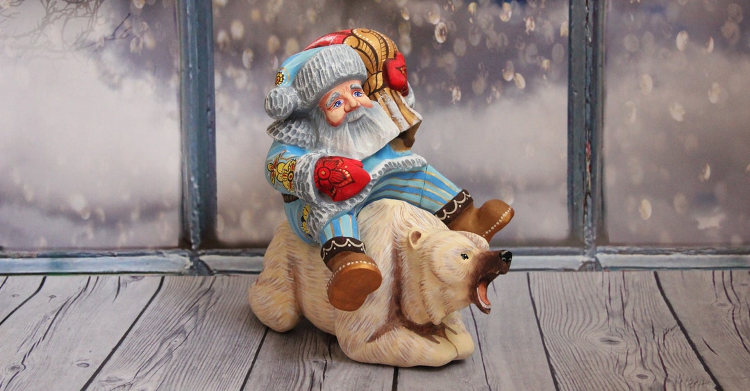 Unique Wooden Hand Carved Santa 7.87" Father Frost Ukrainian Santa Hand ...