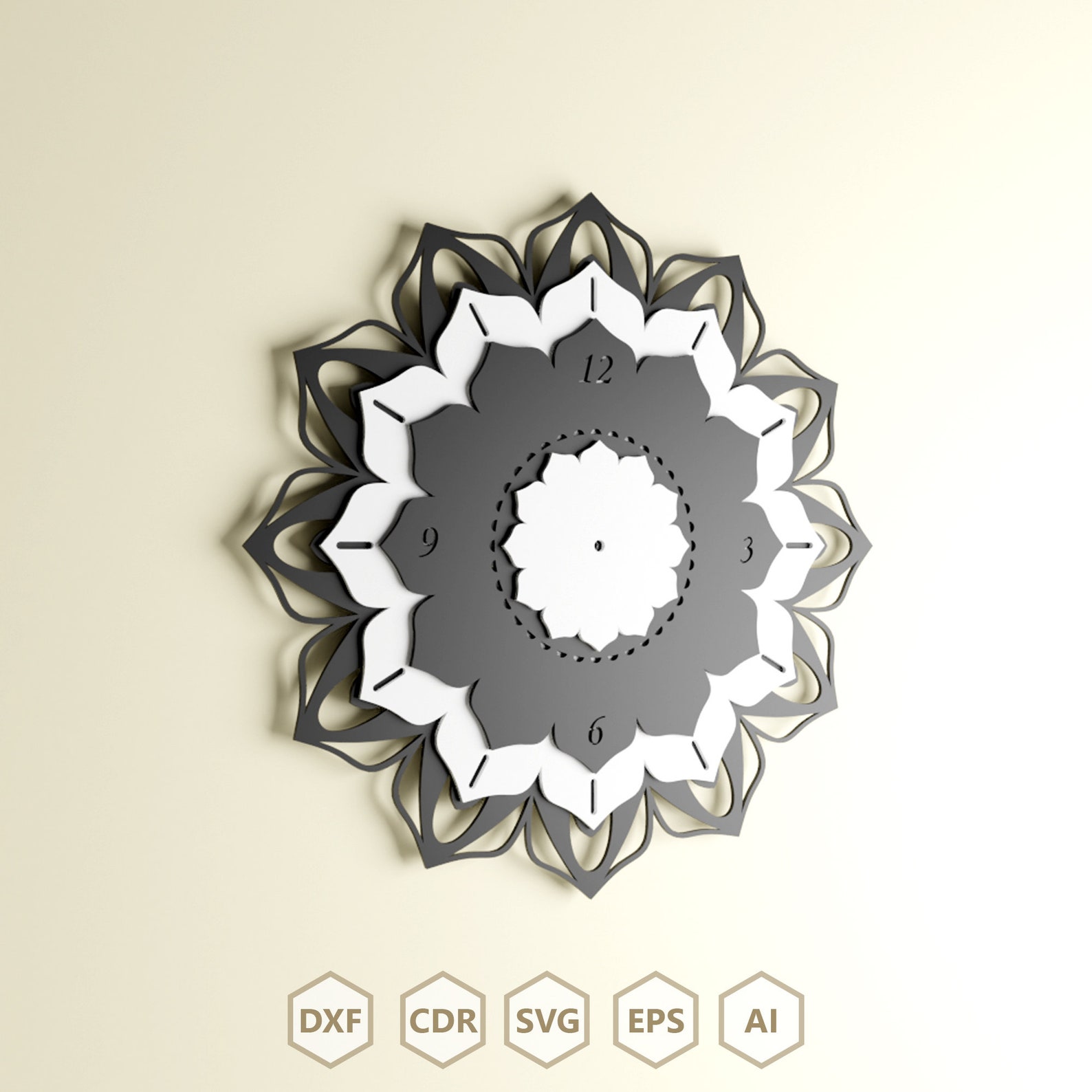 Multilayer Clock DXF File / Laser Cut Clock/ Wall Decor/ CNC - Etsy