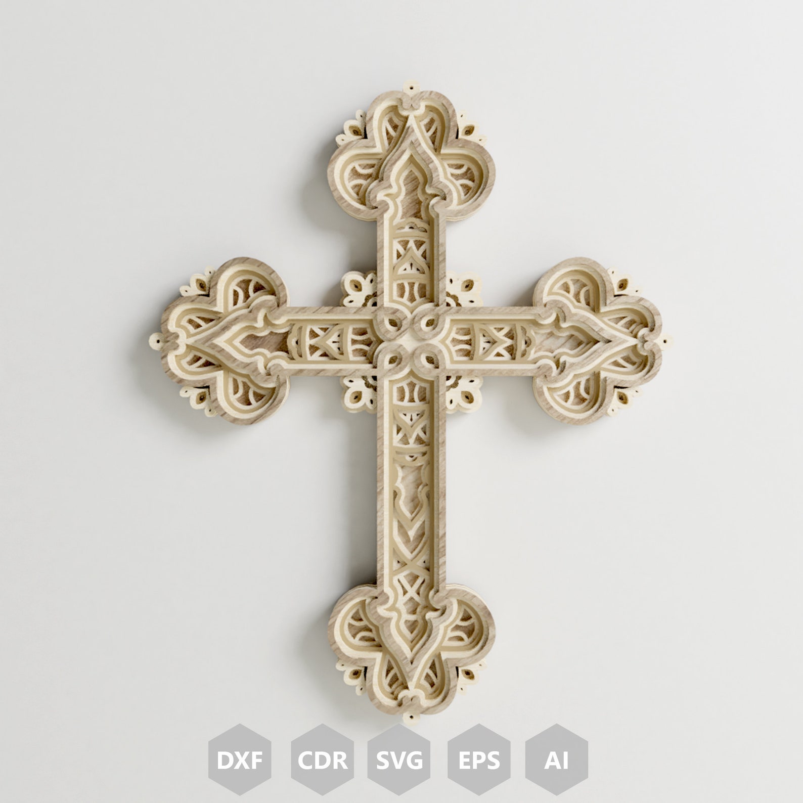 Multilayered Cross Layered Cross Dxf Files Svg Template - Etsy