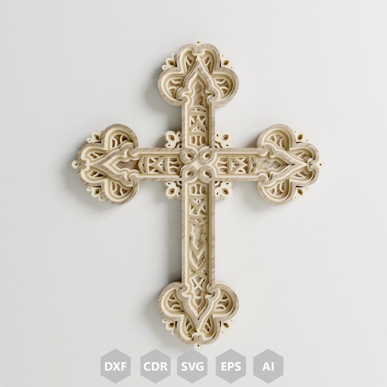 Multilayered Cross Layered Cross Dxf Files Svg Template - Etsy