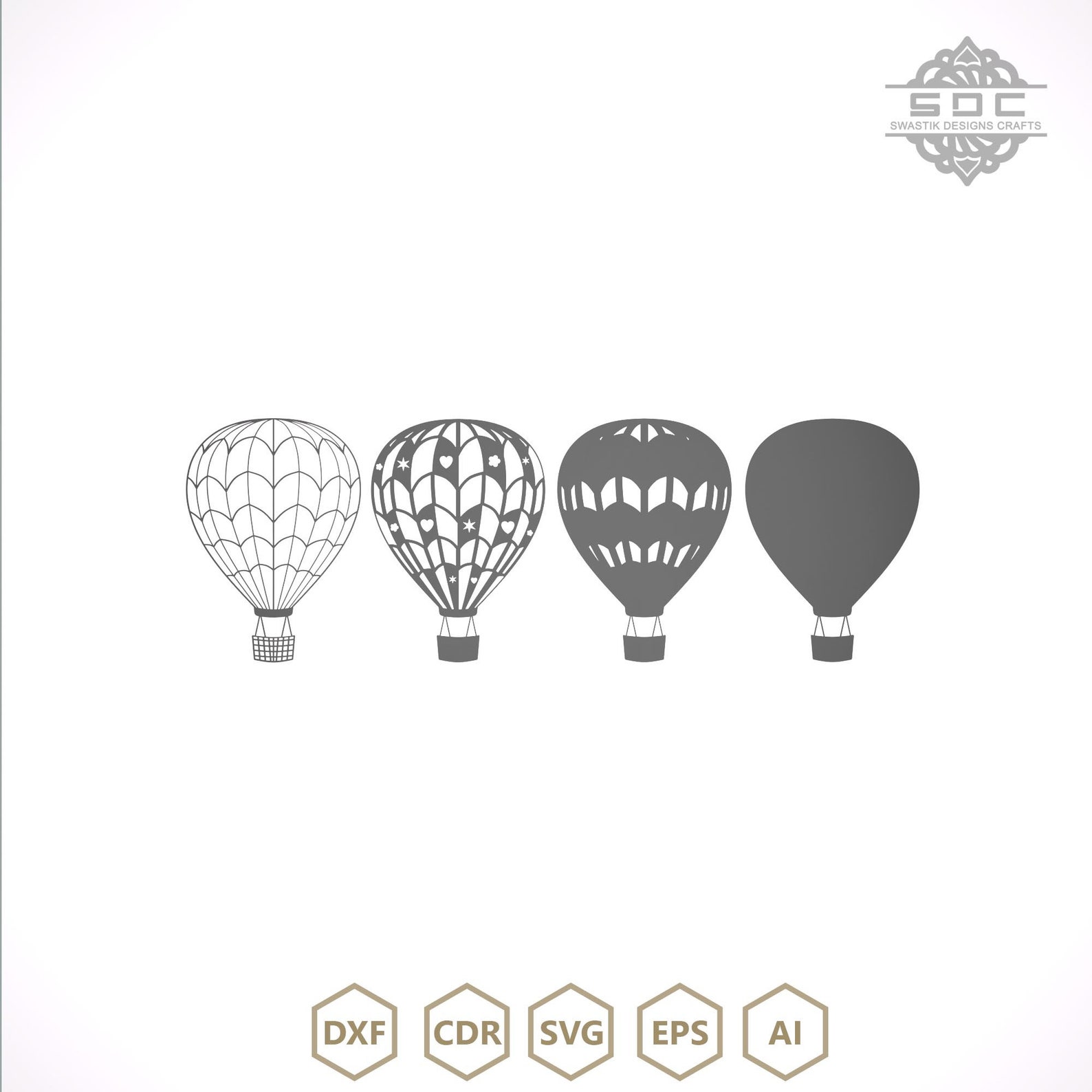 Hot Air Balloon DXF File Airship Dxf File/ Laser Cut File/ Wood Cutting ...