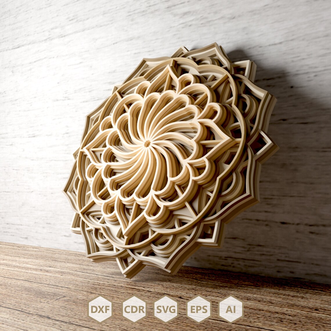Multilayer Mandala Lasercut Mandala Dxf Files Wood Cut Files - Etsy