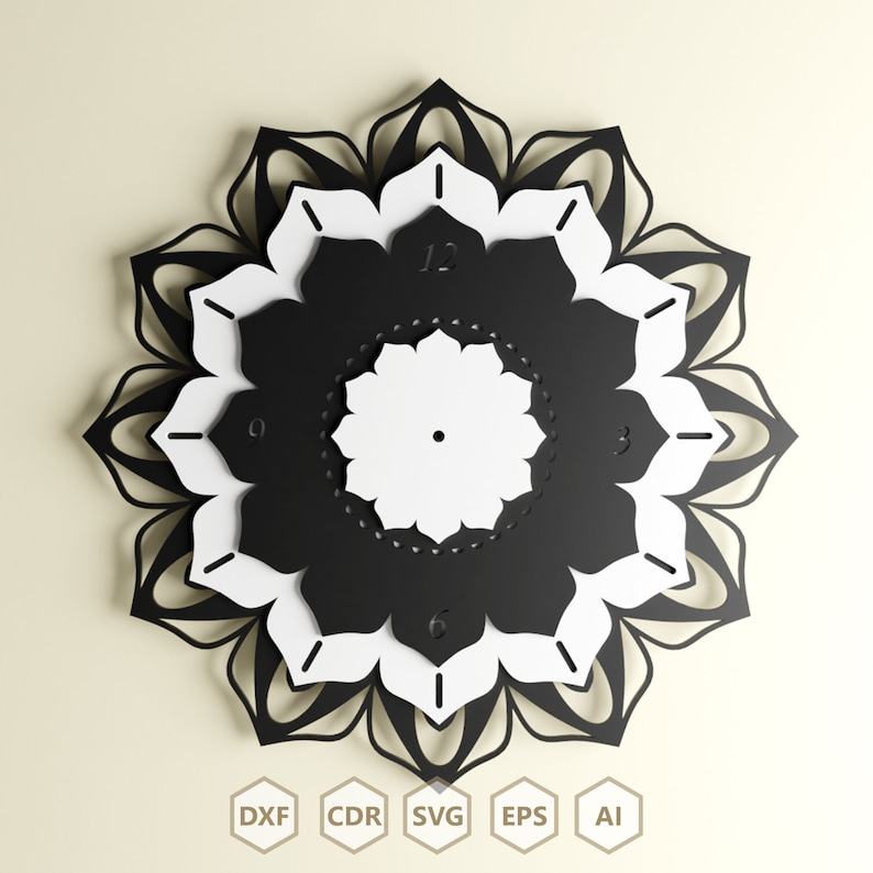 Multilayer Clock DXF File / Laser Cut Clock/ Wall Decor/ CNC - Etsy