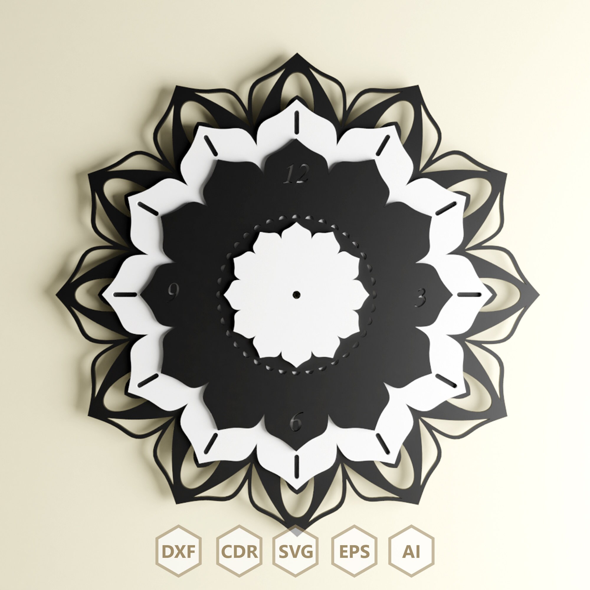Multilayer Clock DXF File / Laser Cut Clock/ Wall Decor/ CNC Files/ SVG ...