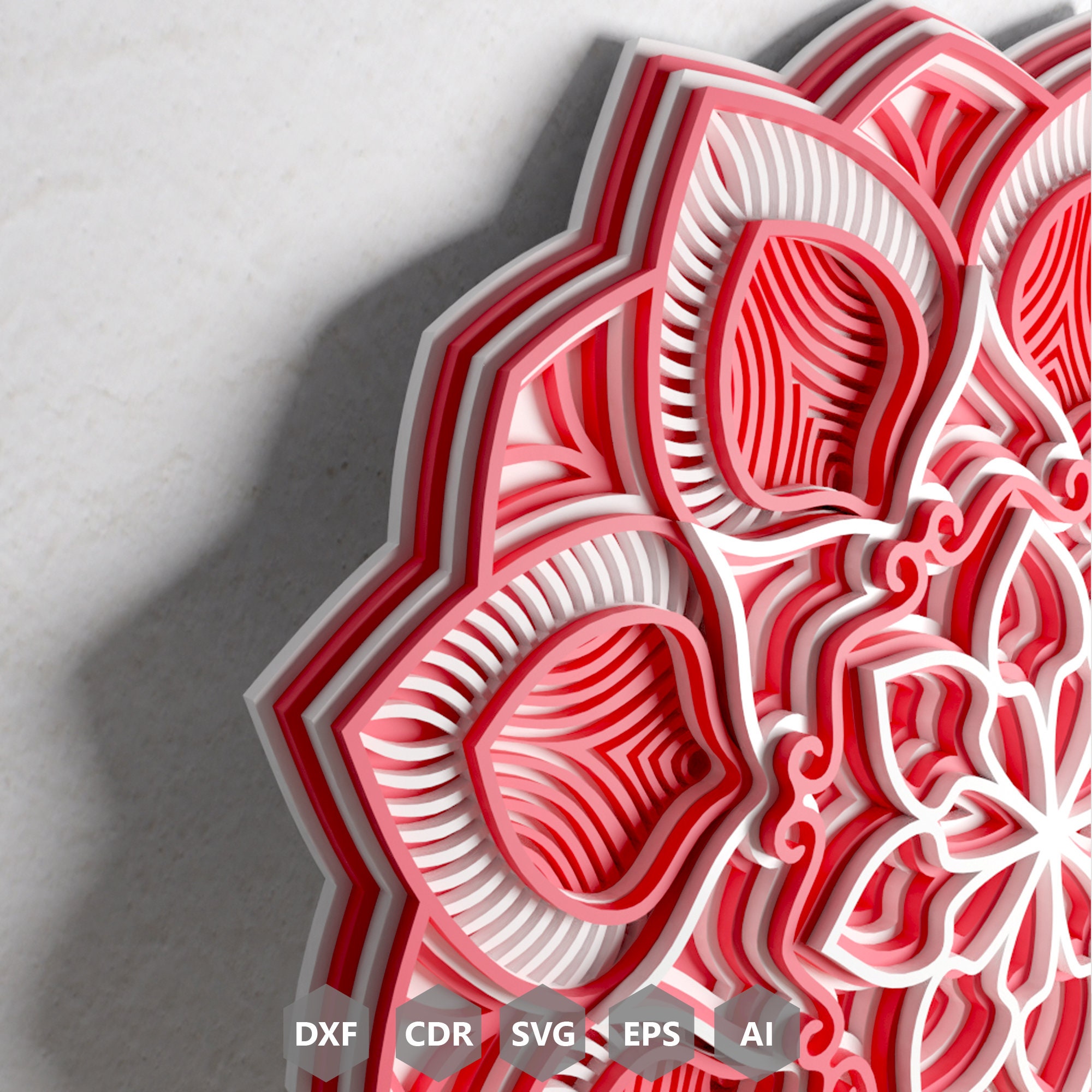 Lotus02 Mandala DXF File/ Laser Cut File/ Wood Cutting Files/ Wooden ...