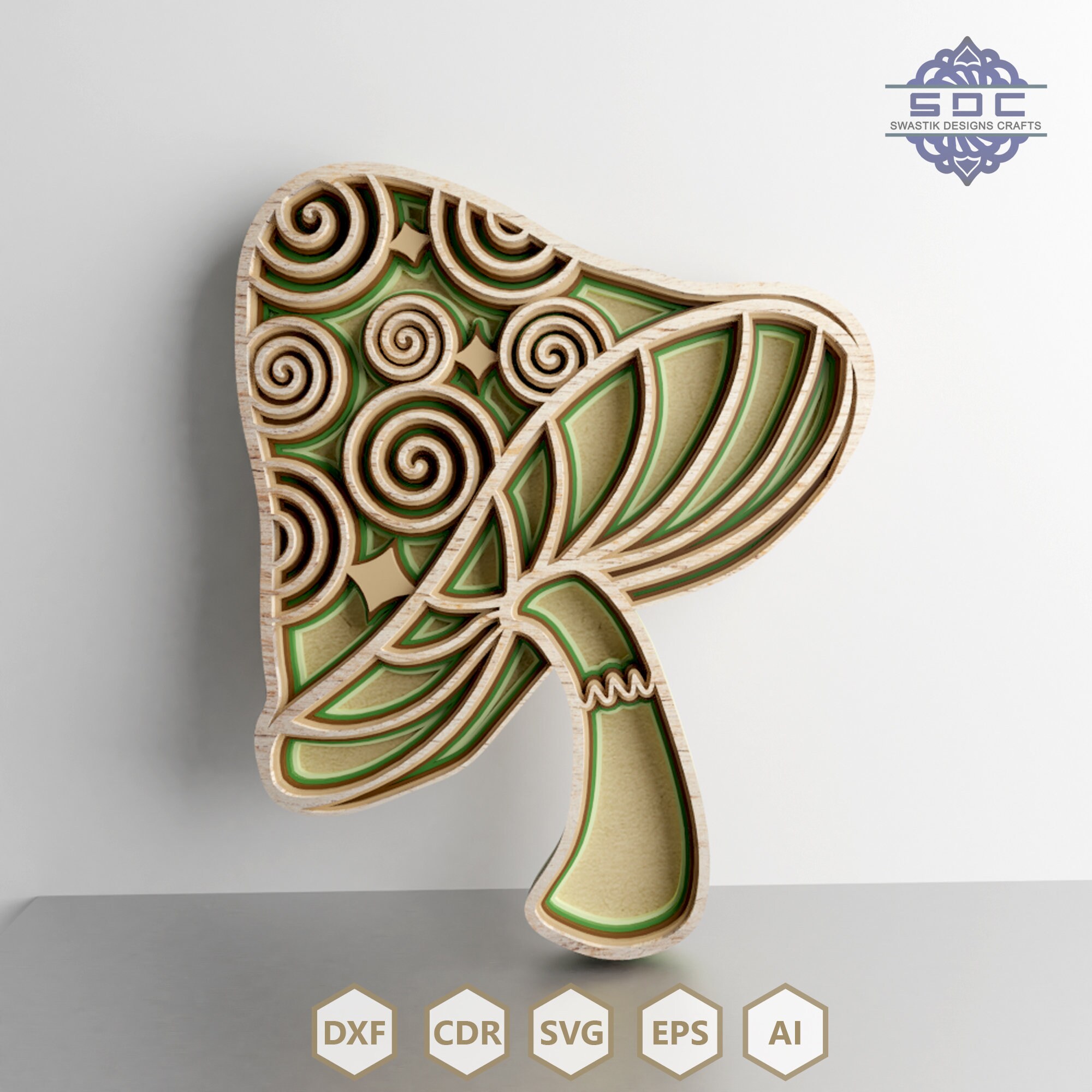 Multilayer File Mushroom Mandala DXF Files Svg Template Mushroom ...