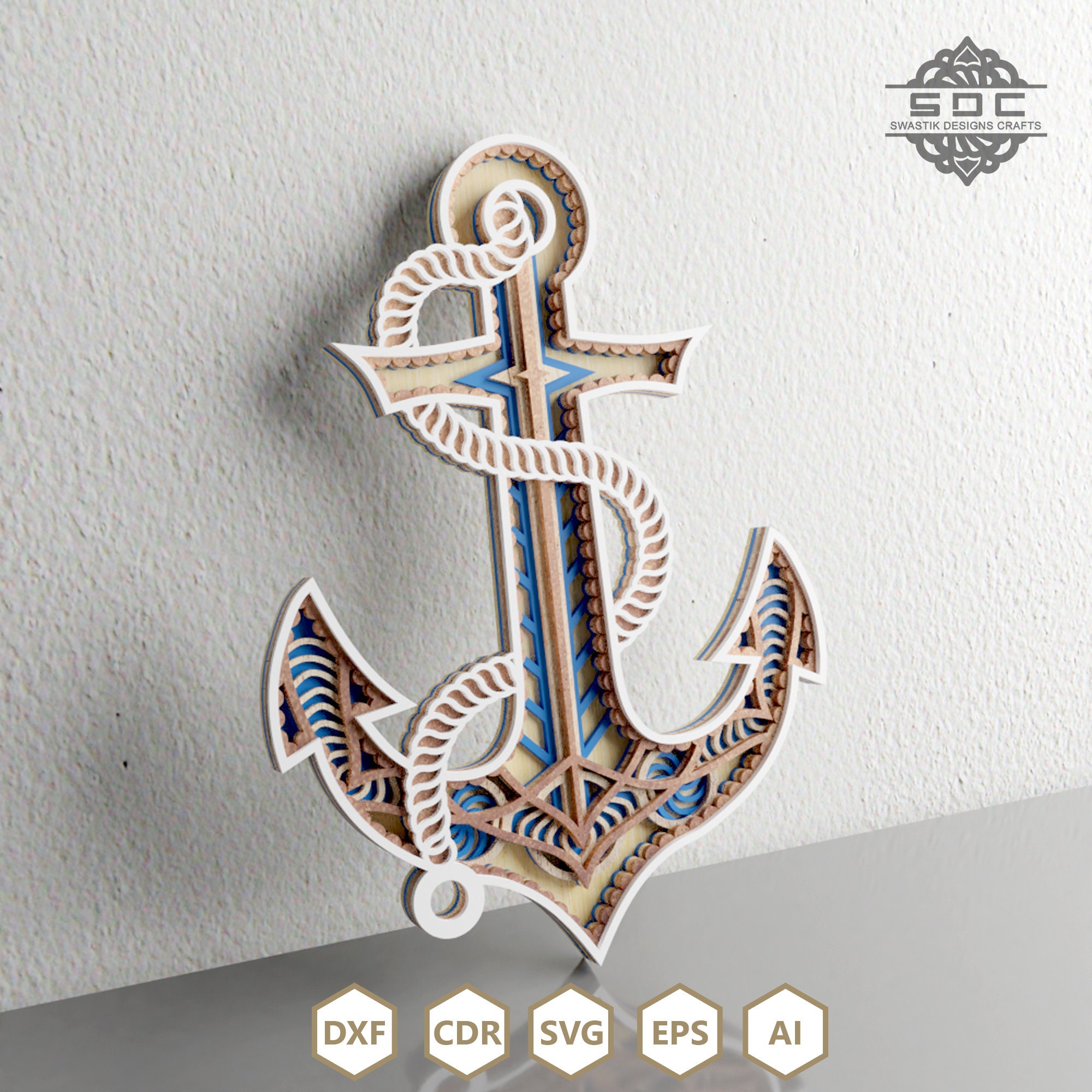 Multilayer File Anchor Mandala DXF Files Svg Template for - Etsy