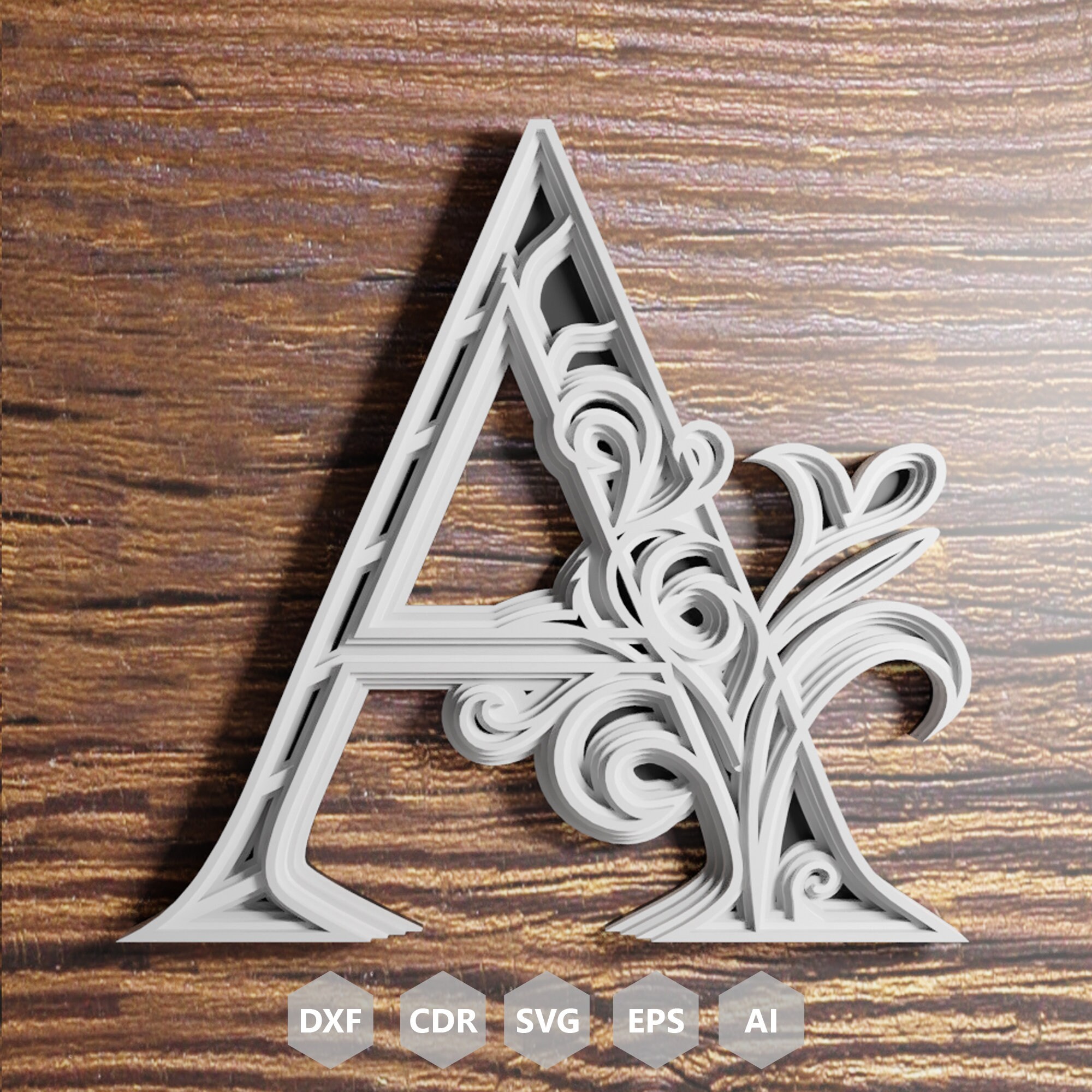 Layered Letter A Multilayer letter A DXF files lasercut | Etsy