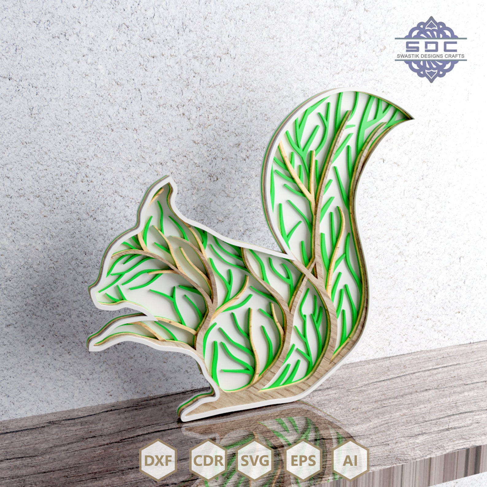 Multilayer Squirrels Multilayer Chipmunk Pattern Dxf Files Svg Template Digital Download for ...
