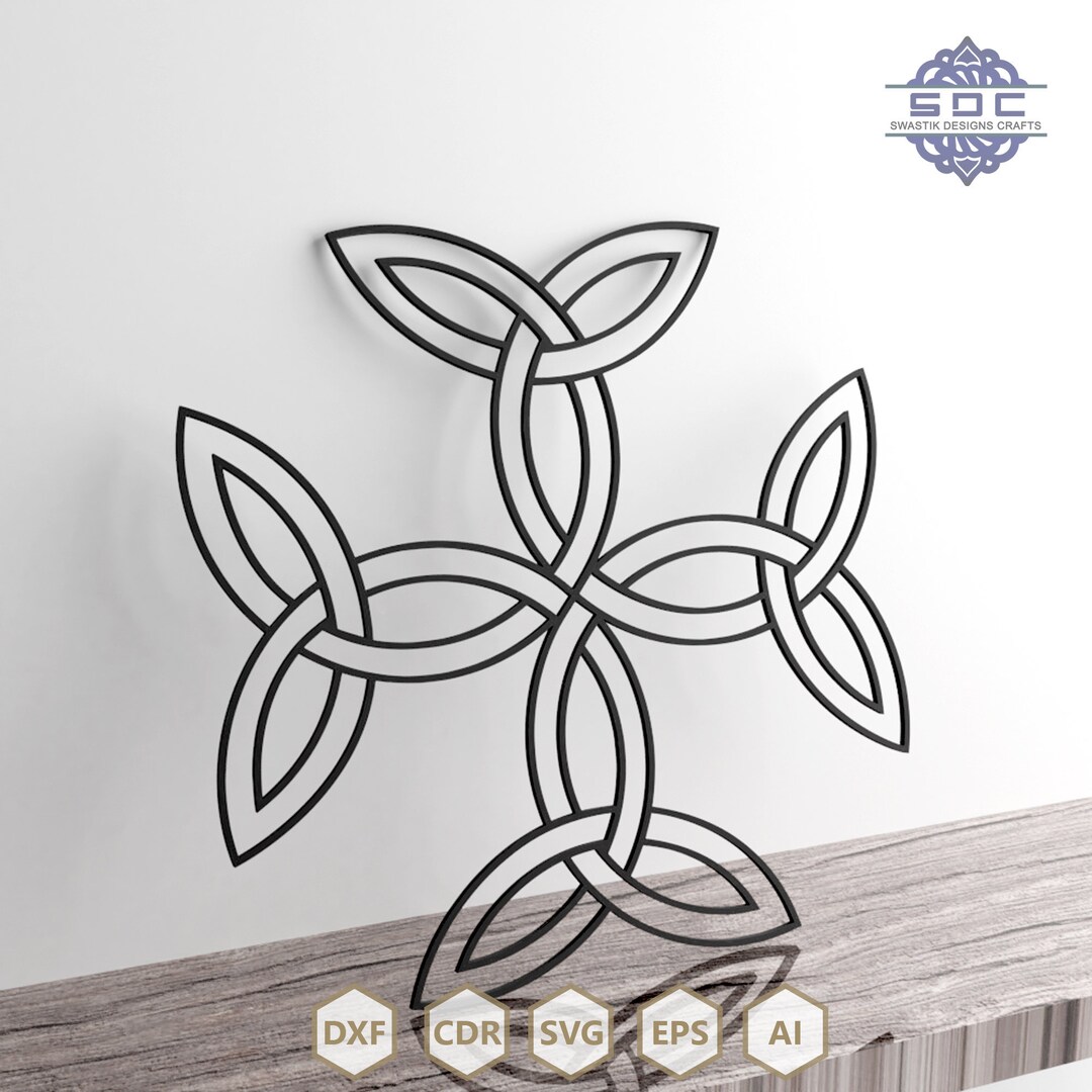 Triquetra Cross Dxf Files Svg File Trinity Knot Svg Template for Laser ...