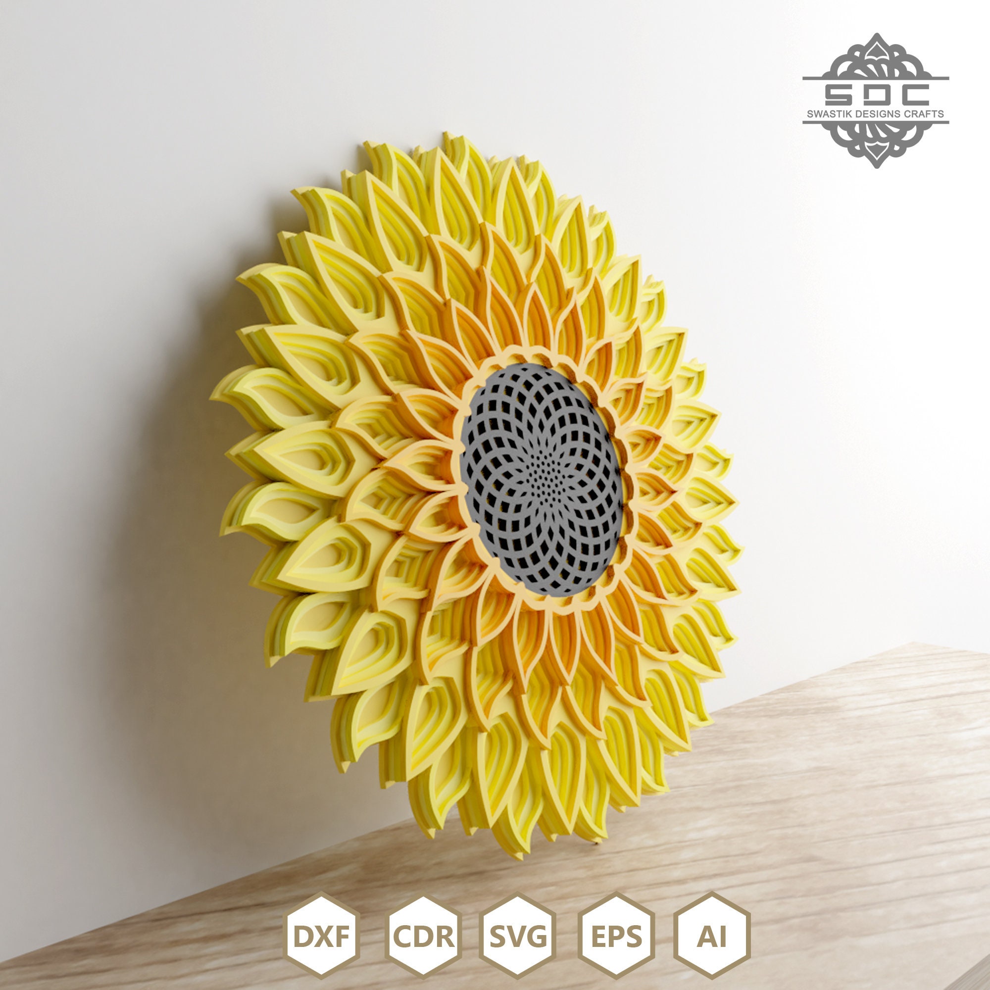 Sunflower Mandala Dxf Files Laser Cut File Wood Cutting Files - Etsy