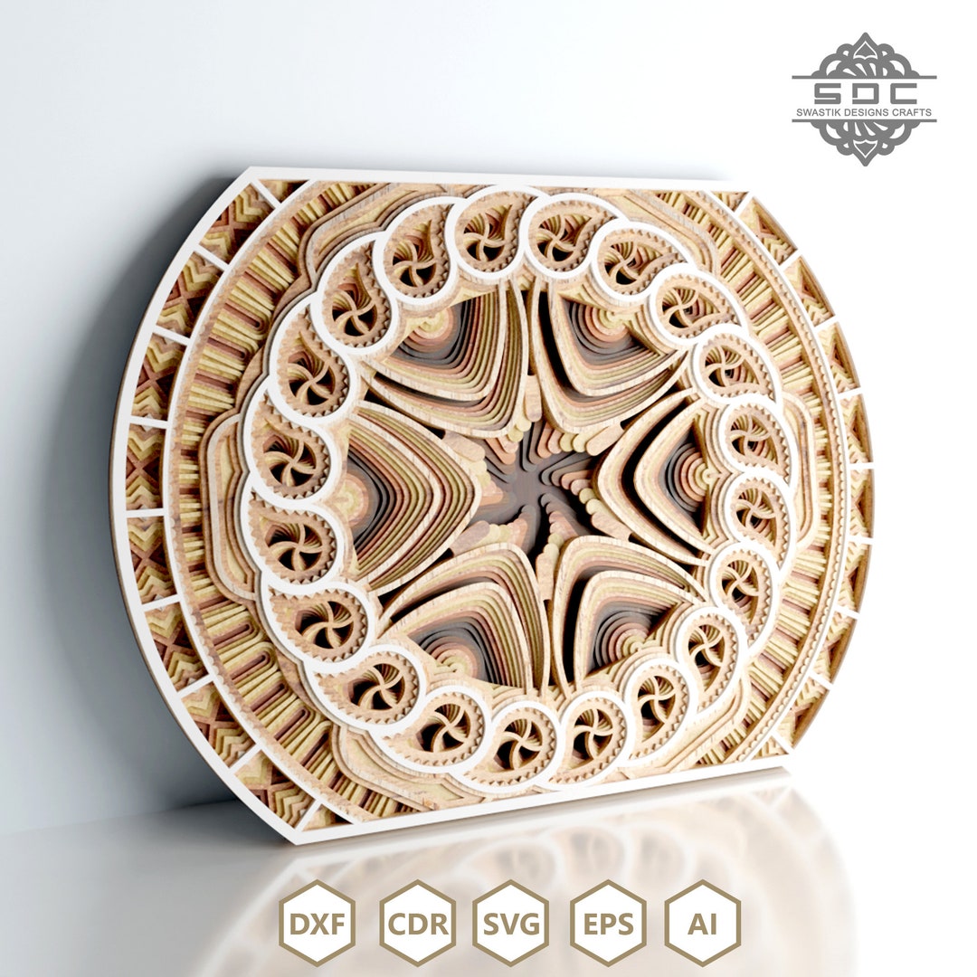 Multilayer Mandala Art M-11 Large Size 12x16 & 18x24 Inches Dxf Files ...