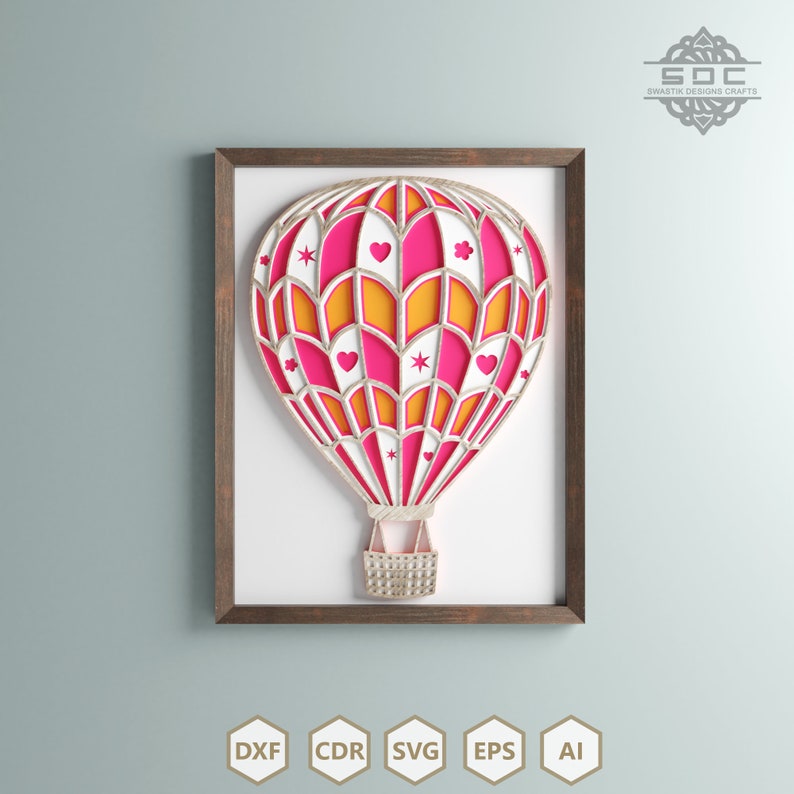 Hot Air Balloon DXF File Airship Dxf File/ Laser Cut File/ Wood Cutting ...